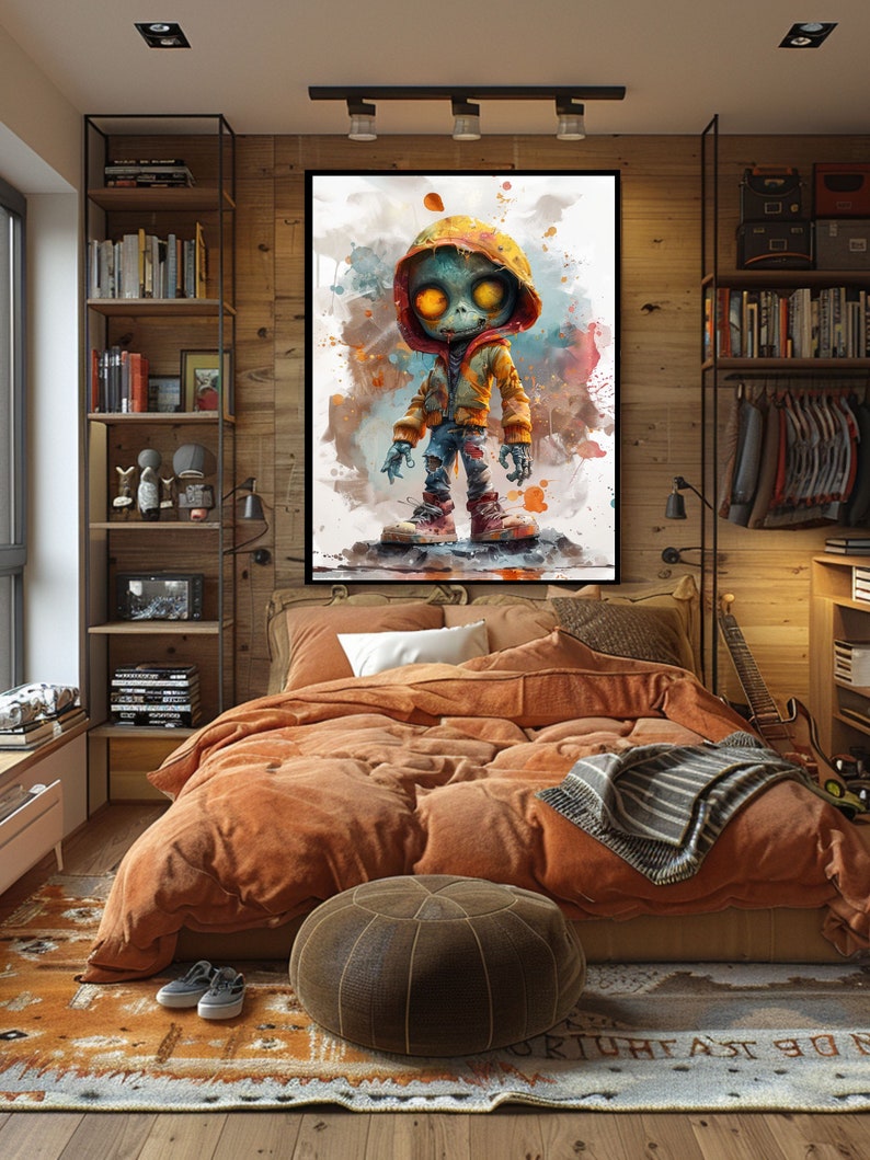 Zombie Graffiti Wall Art, Digital Download, Modern Art Print, Urban ...