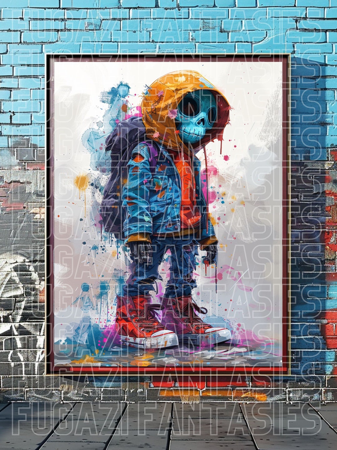 Skeleton Zombie, Graffiti Wall Art, Digital Download, Modern Art Print ...