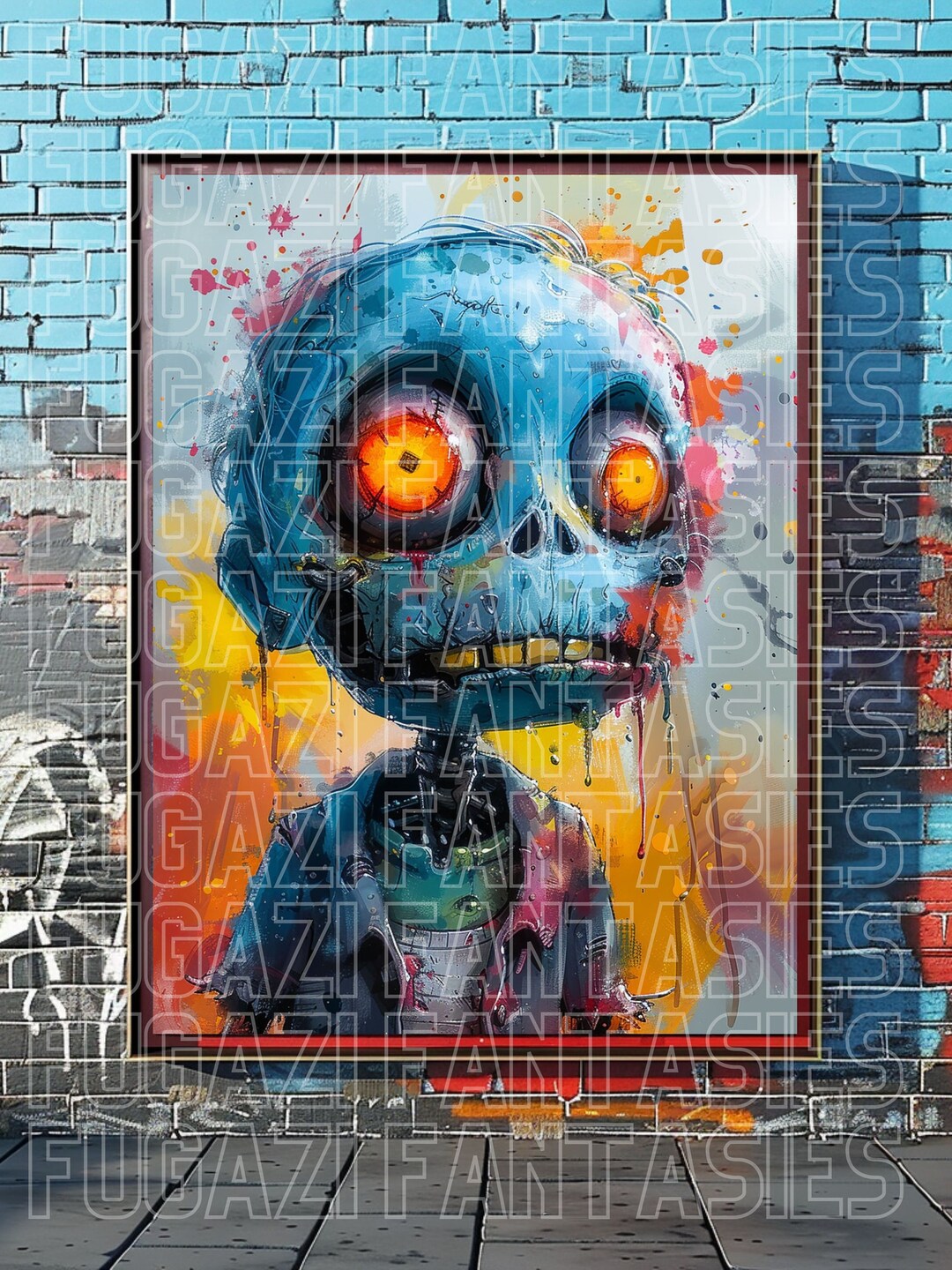 Zombie Graffiti Wall Art, Digital Download, Modern Art Print, Urban ...
