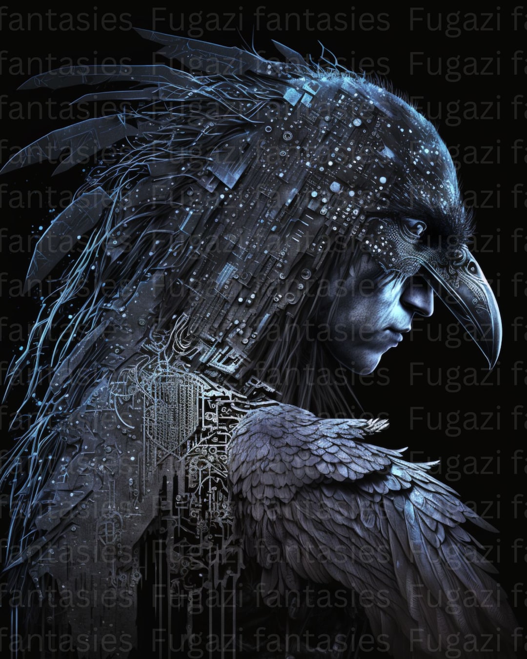 Raven Man, AI Art, Wall Art, Printable Art, Digital Download - Etsy