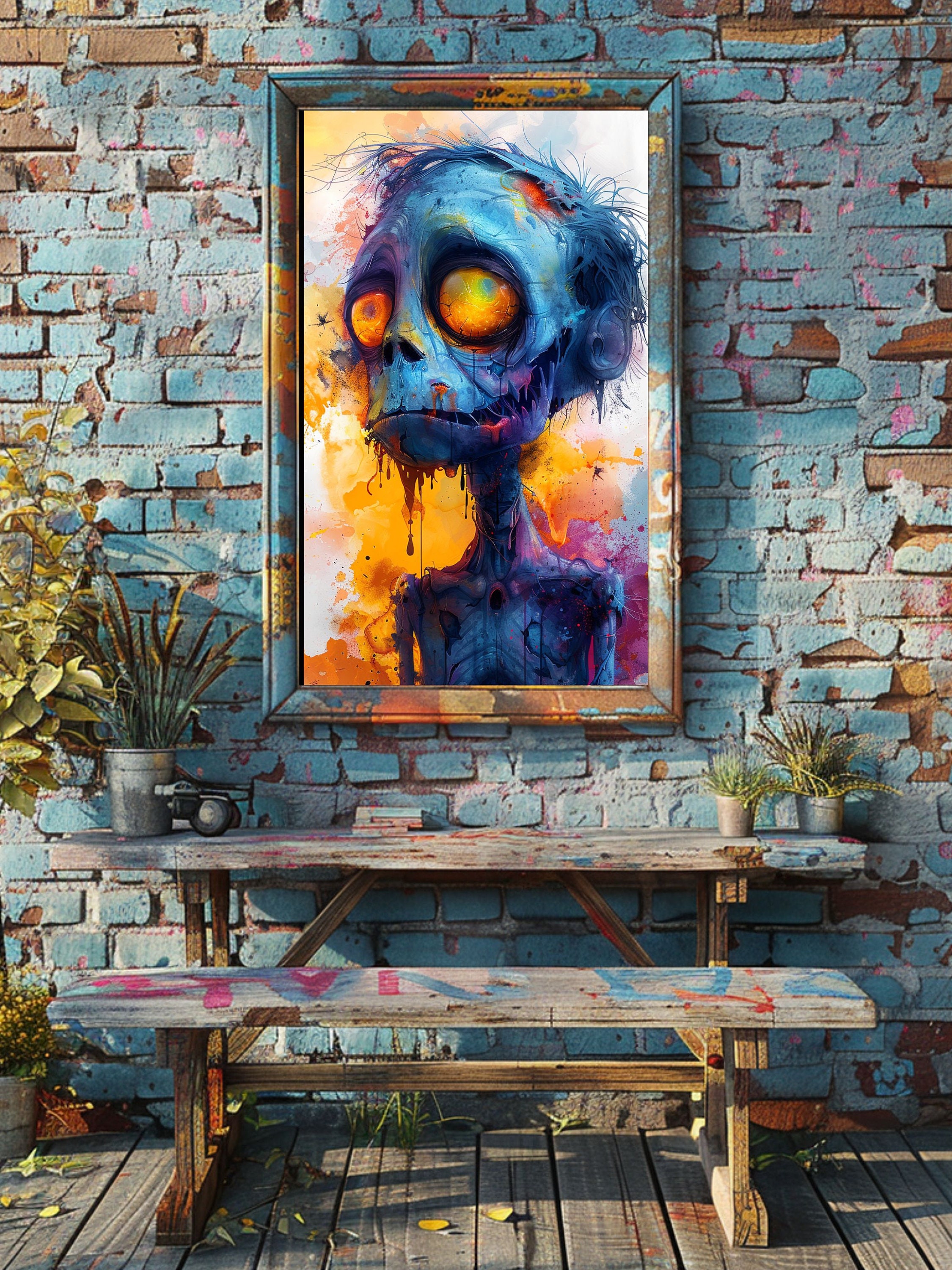 Zombie Graffiti Wall Art, Digital Download, Modern Art Print, Urban ...
