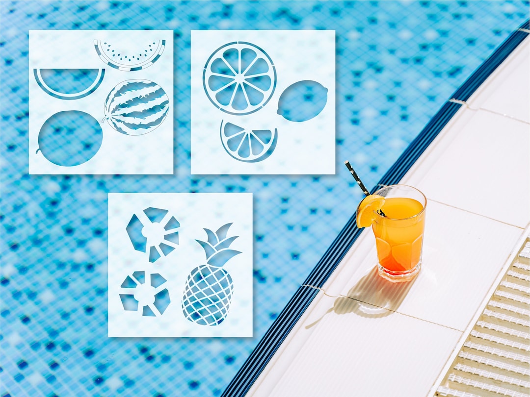 Fruit Stencil,summer Stencil,stencil Set,cute Stencils,reusable Stencil ...