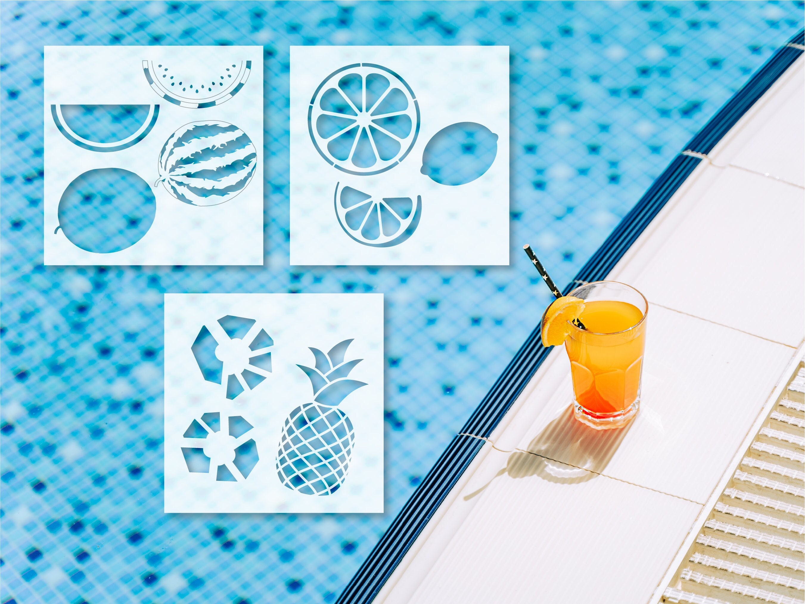 Fruit Stencil,summer Stencil,stencil Set,cute Stencils,reusable Stencil ...