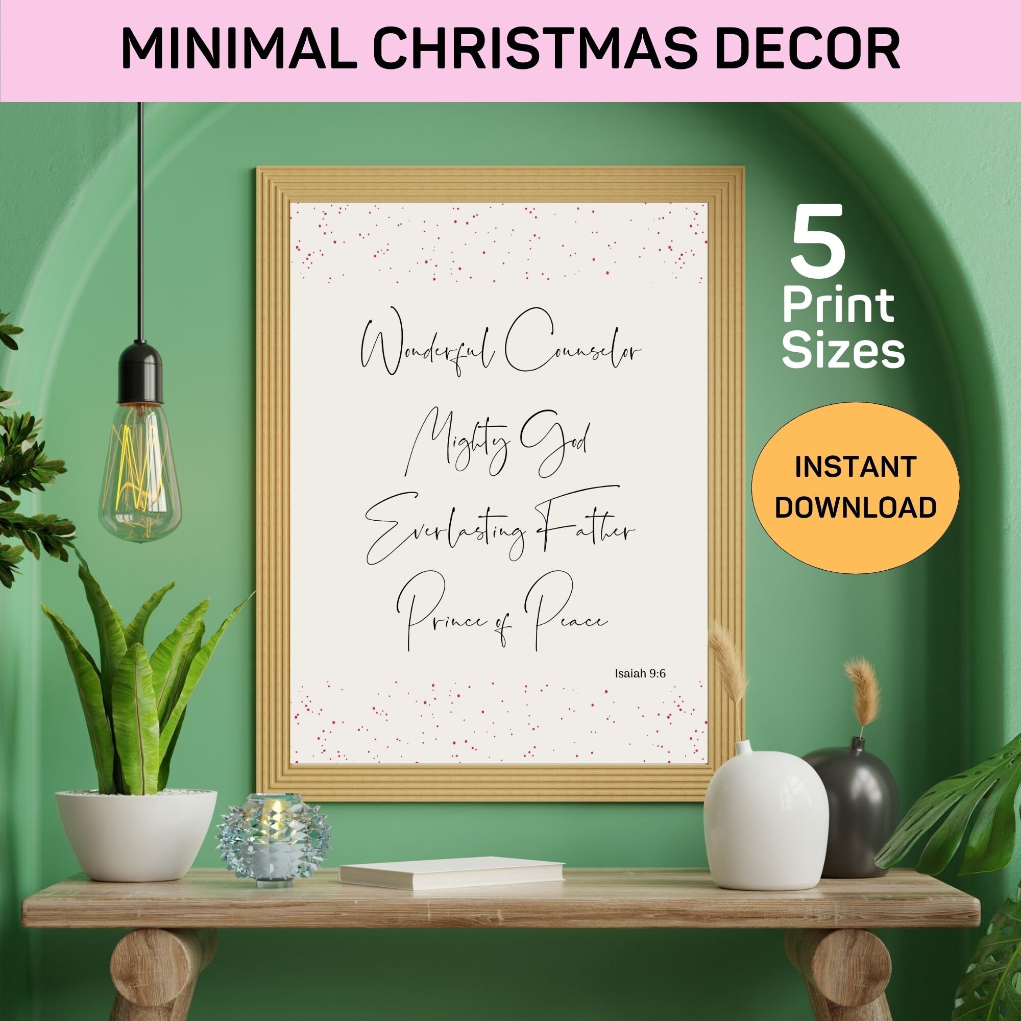 Simple Christmas Poster, Printable Christian Wall Art, Unique Christmas ...