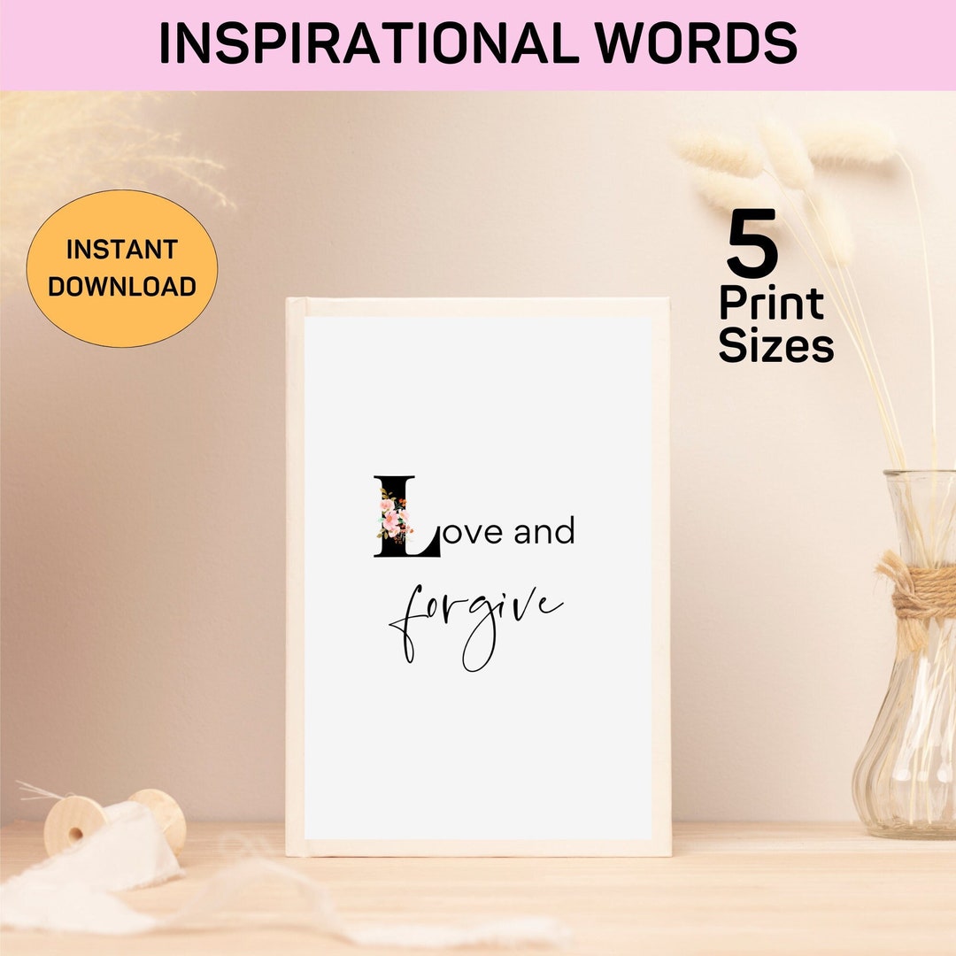 Love and Forgive Christian Wall Art, Inspirational Print (digital ...