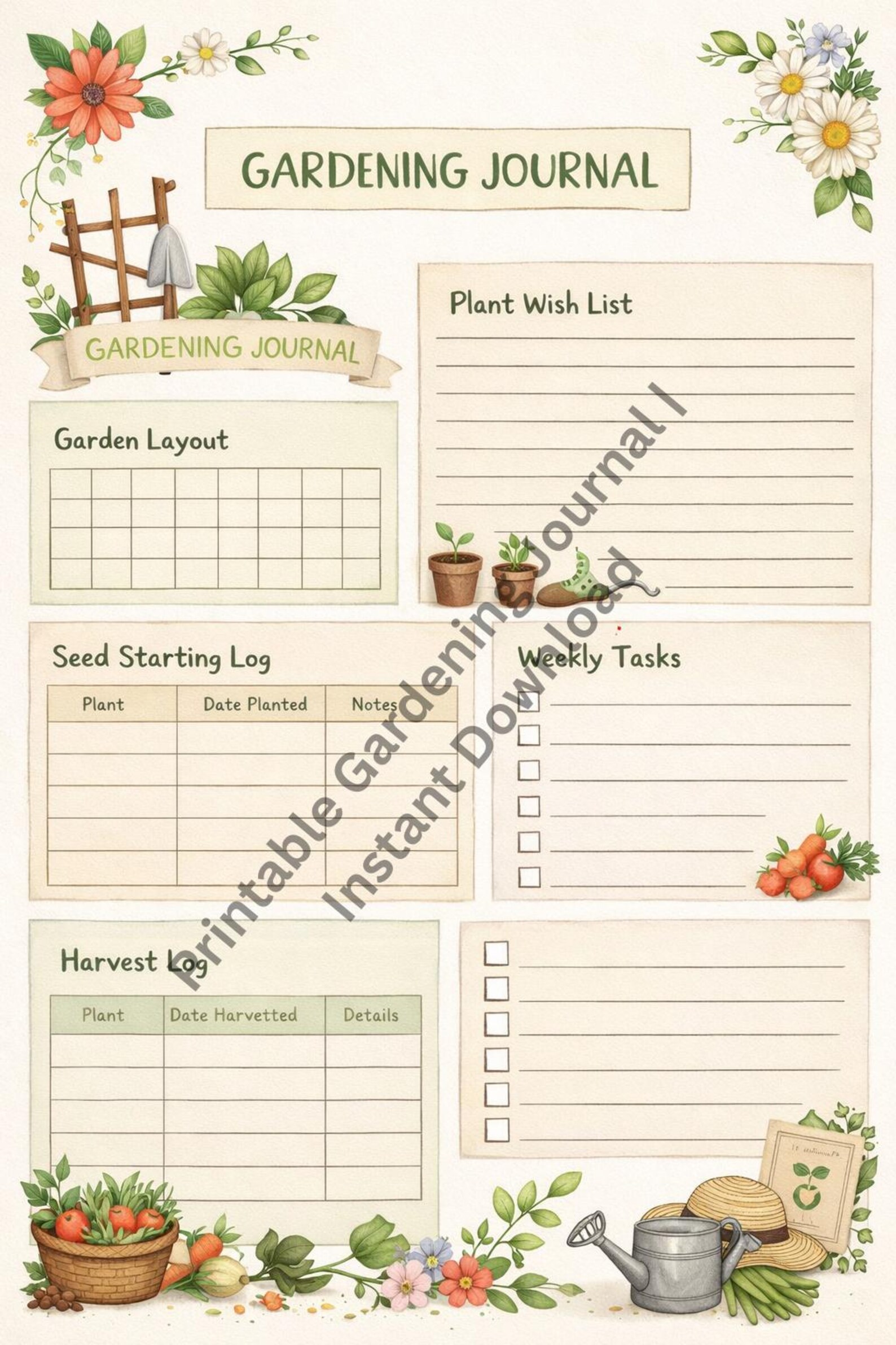 Gardening Journal Printable – Stay Organized & Grow With Confidence - Etsy