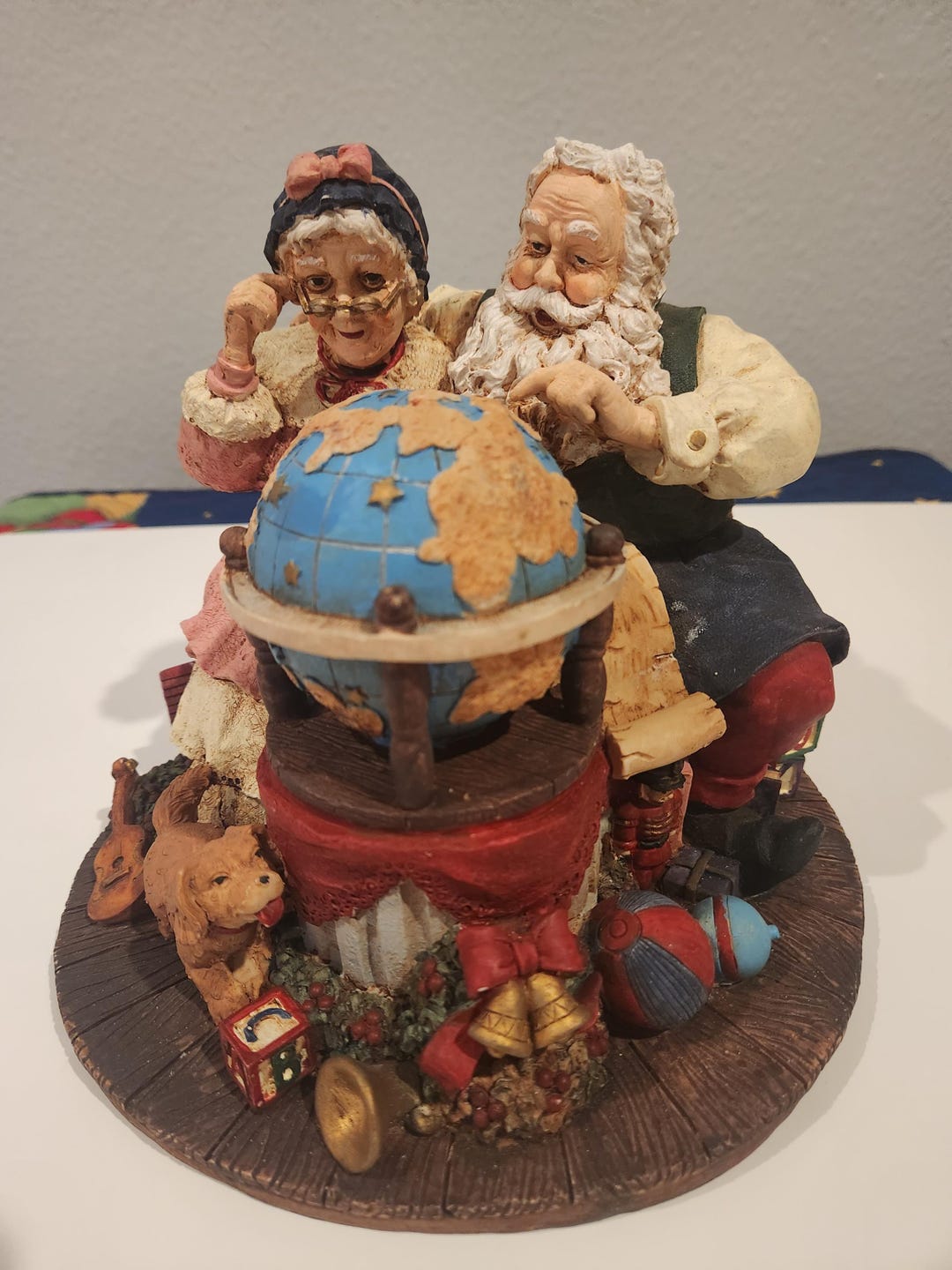 Vintage Santa and Mrs. Claus Sitting Together With a Globe. - Etsy