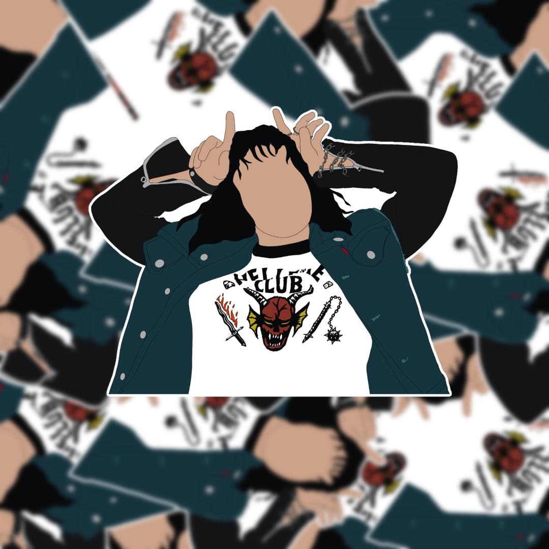 Stranger Things Eddie Munson Cafeteria Scene Sticker - Etsy