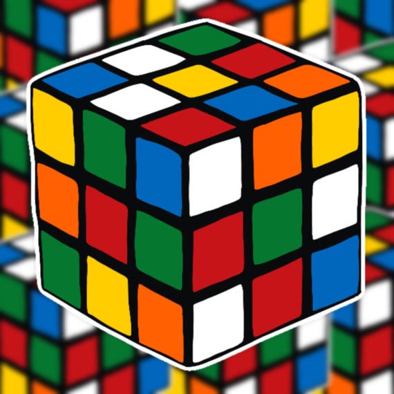 Rubik's Cube Logo Sticker