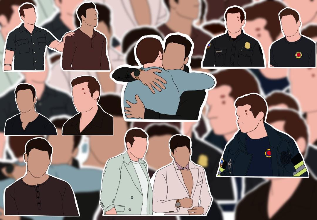 911 Eddie and Buck Sticker Pack - Etsy