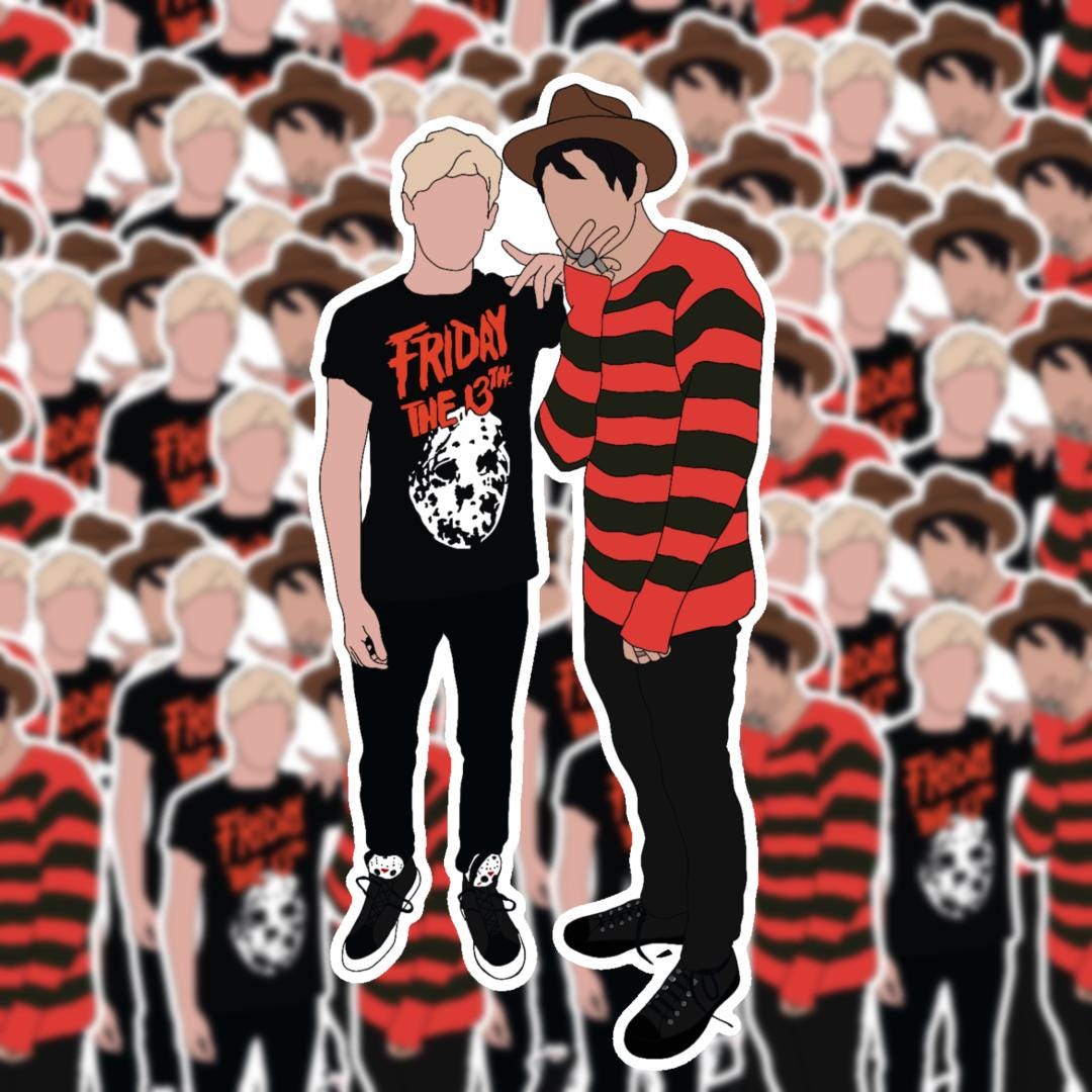 Sam and Colby Halloween Fit Sticker - Etsy