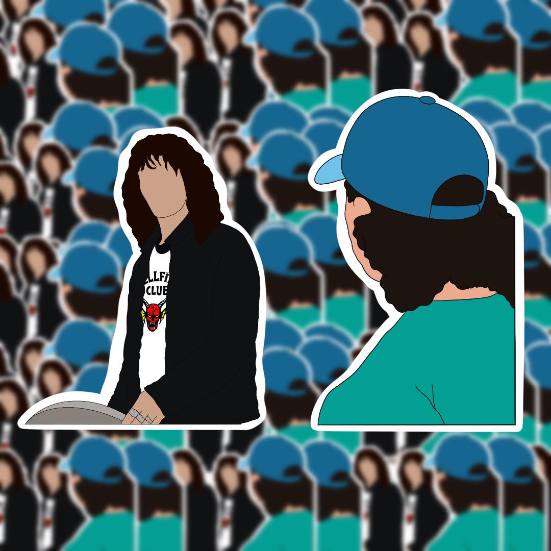 Stranger Things Eddie and Dustin Sticker Pack - Etsy