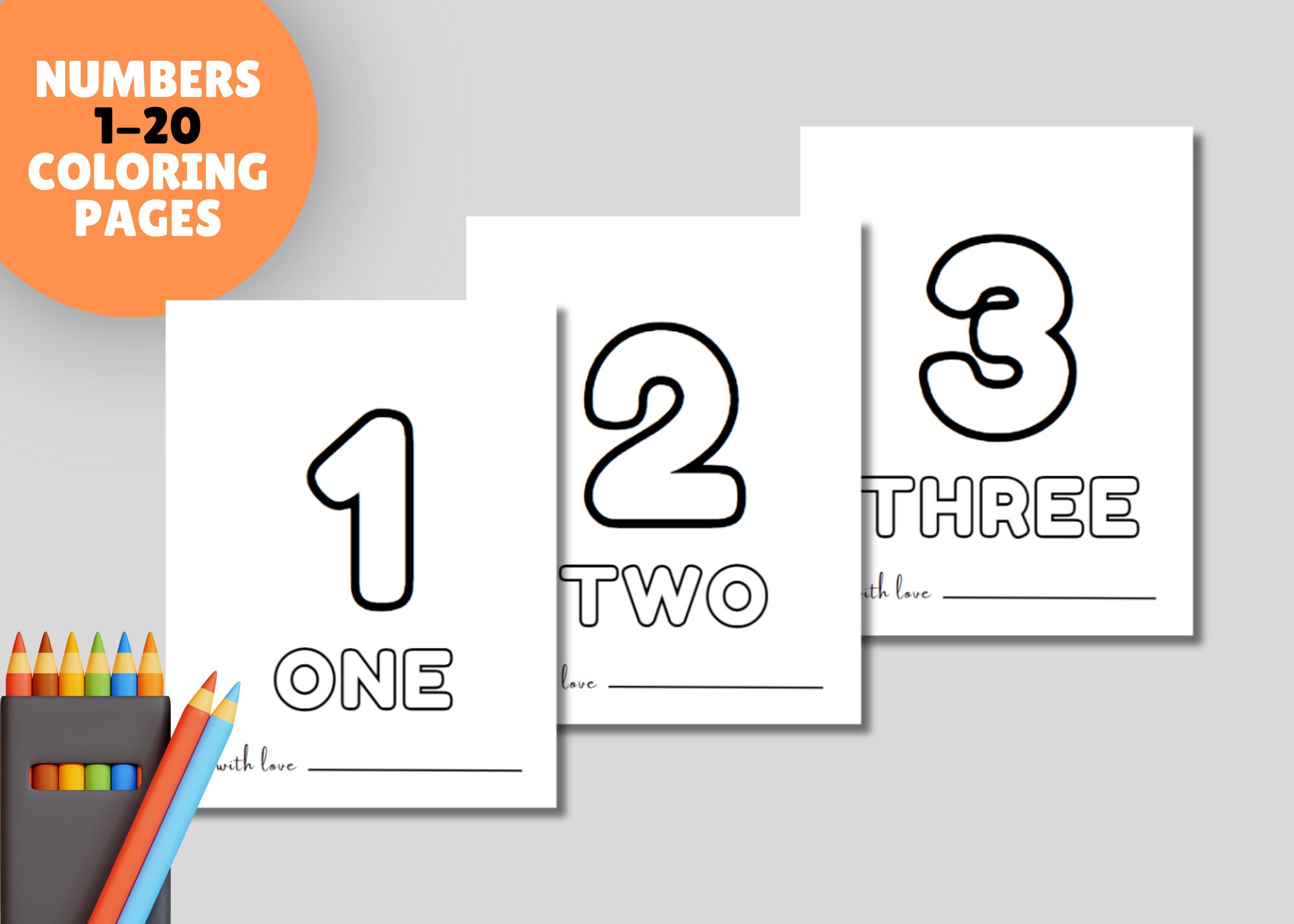 1-20 Numbers Coloring Pages, Preschool Activity, Preschool Coloring ...