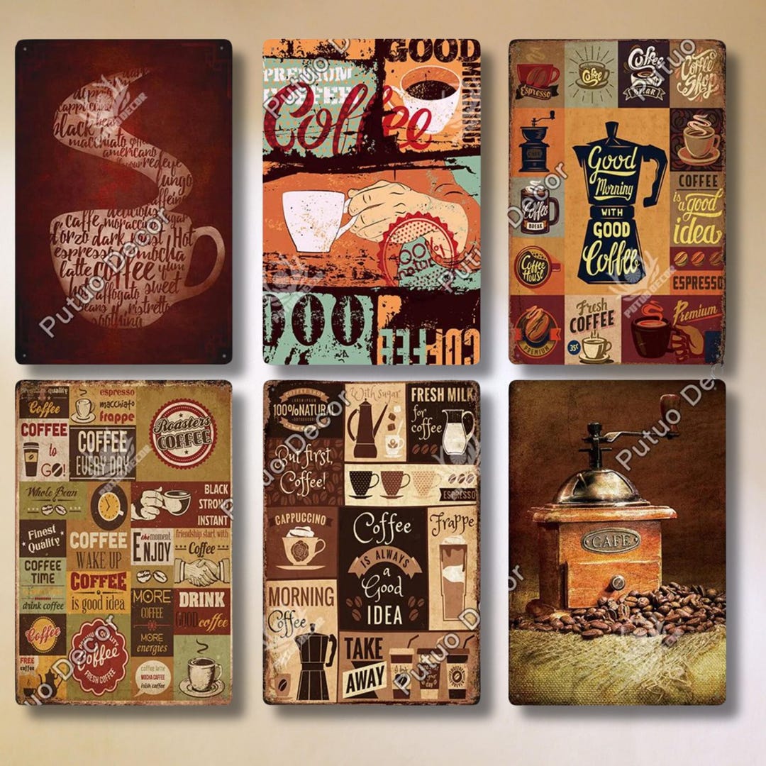 Coffee Everyday Vintage Tin Sign Metal Sign Plaque Retro Plate Cafe ...