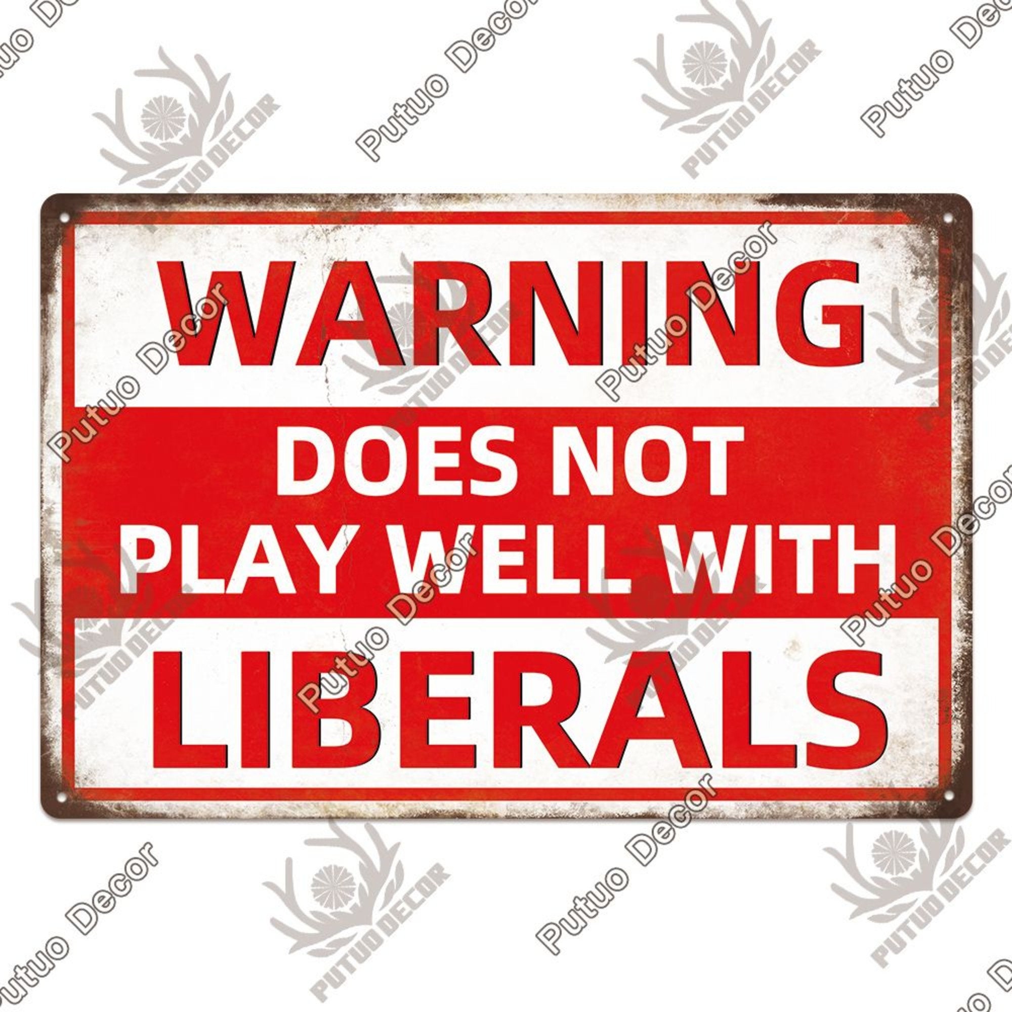 Warning Metal Plaque Retro Style Tin Sign for Bar Club Park Backyard ...