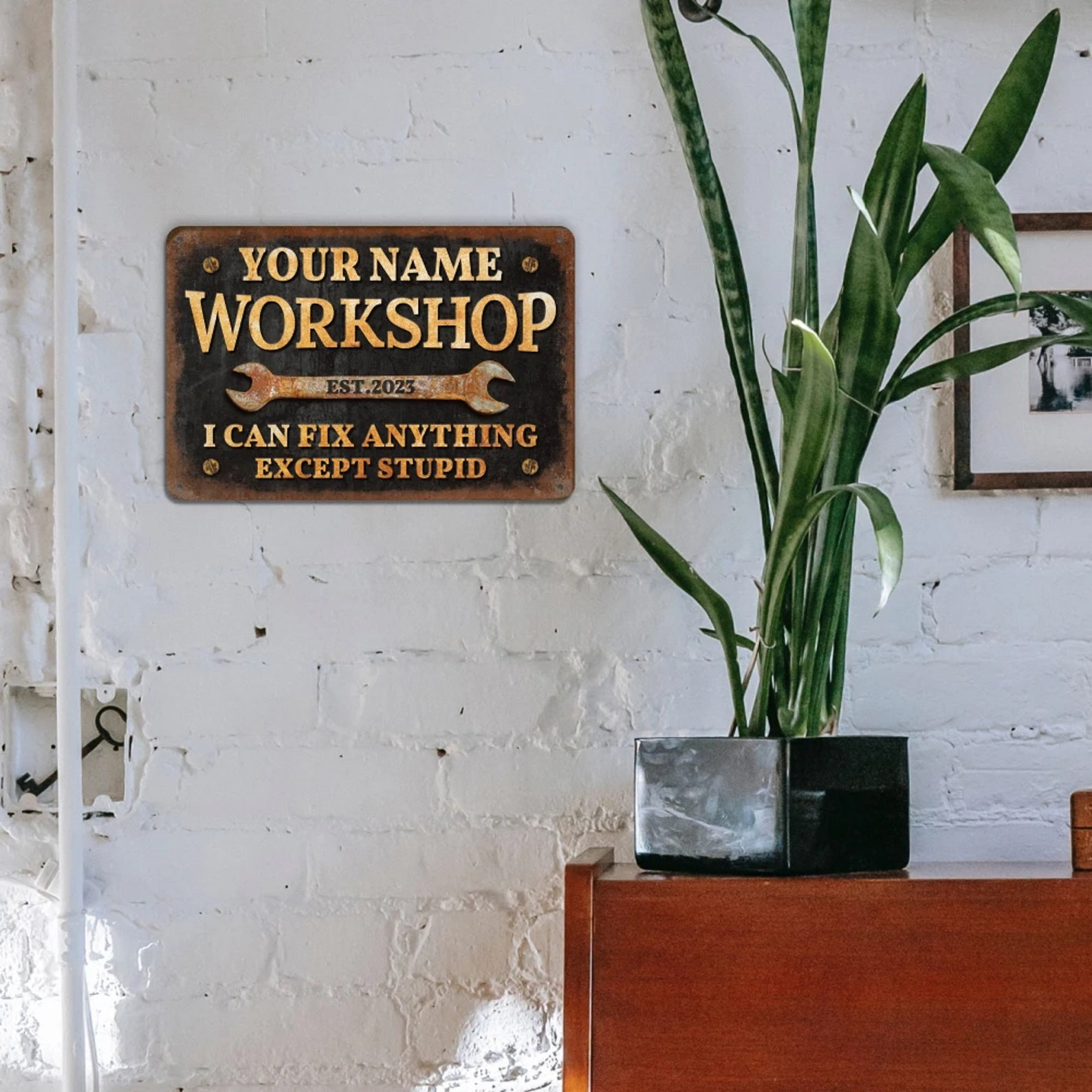 Your Workshop Est Custom Name Year Metal Tin Sign Personalized Plaque ...