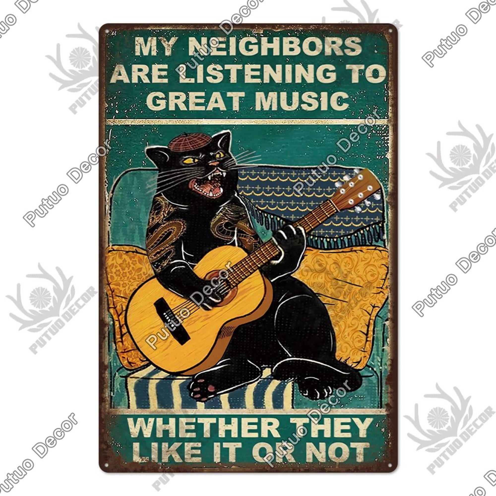 Music Tin Sign Vintage Poster Plaque Metal Retro Wall Art Decoration ...