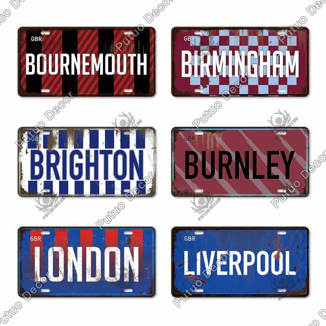 British City License Plate Metal Vintage Decorative Plaque Sign Home ...