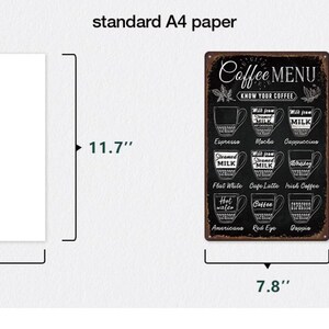 Coffee Tin Sign Vintage Plaque Metal Plate Shabby Chic Wall Art Poster ...
