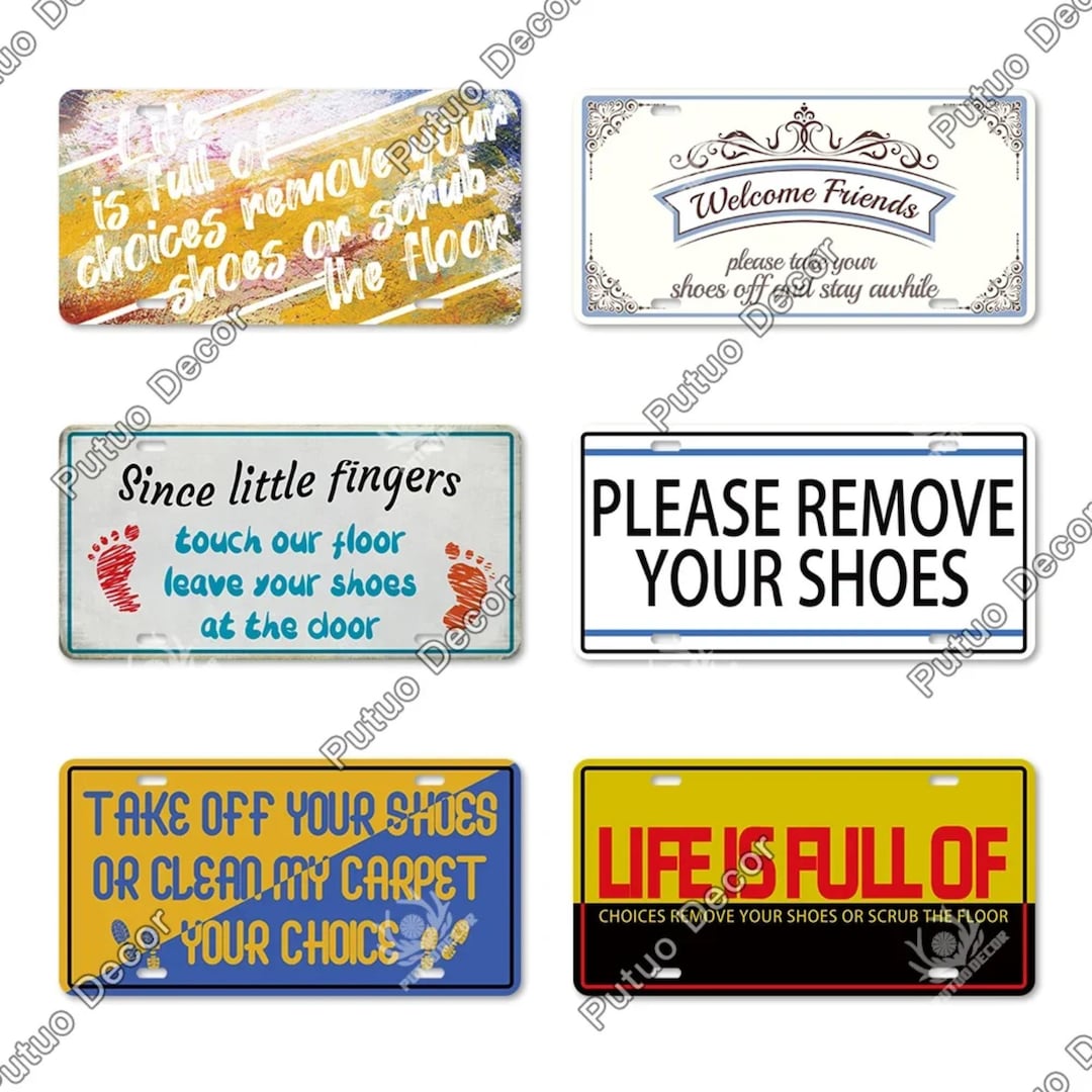Please Remove Your Shoes Metal Tin Signs for Front Door Entryway Funny ...
