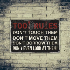 My Garage My Rules Warning Vintage Style Tin Sign Metal Plaque Mechanic ...