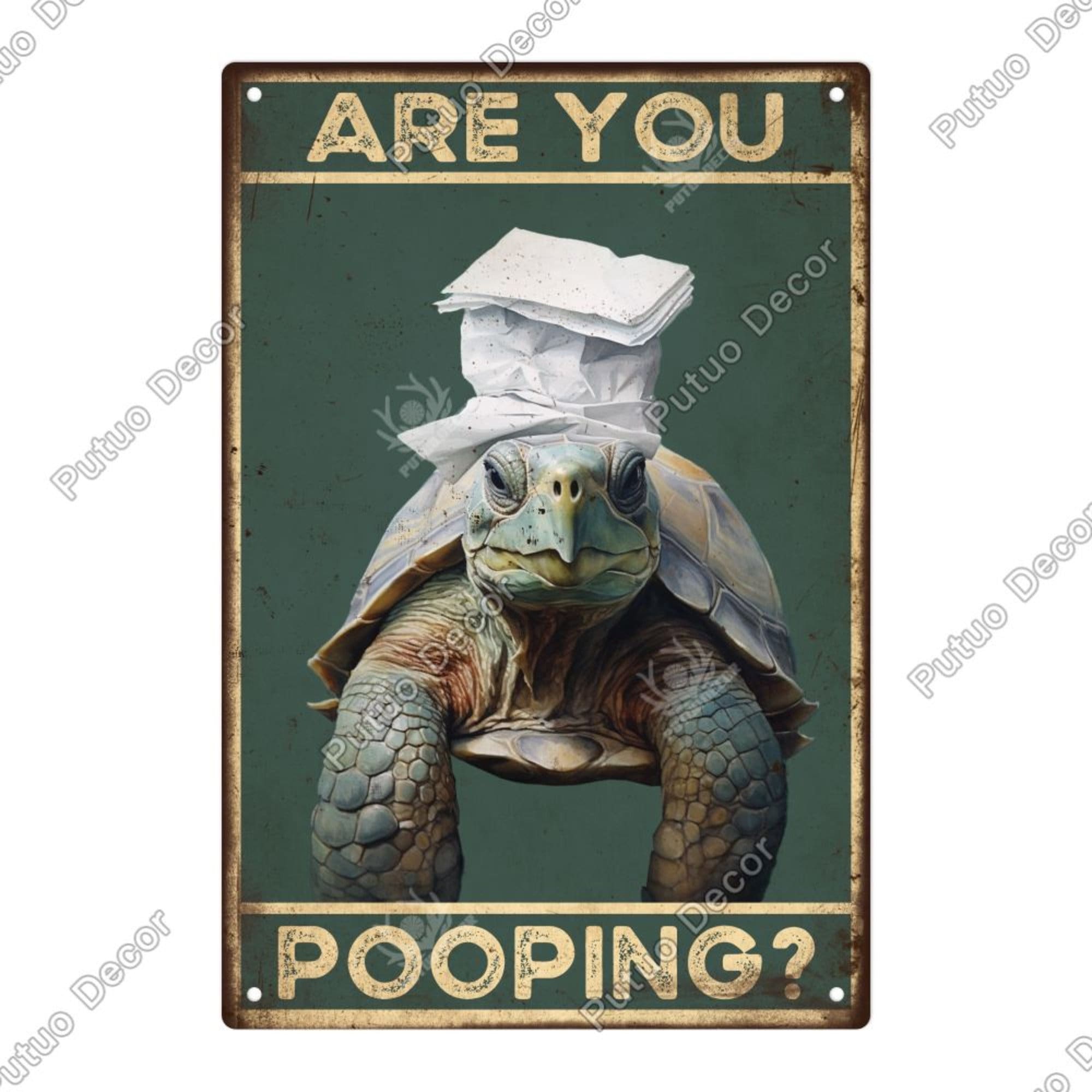 WC Toilet Funny Animals Restroom Retro Tin Sign Vintage Bathroom Plaque ...