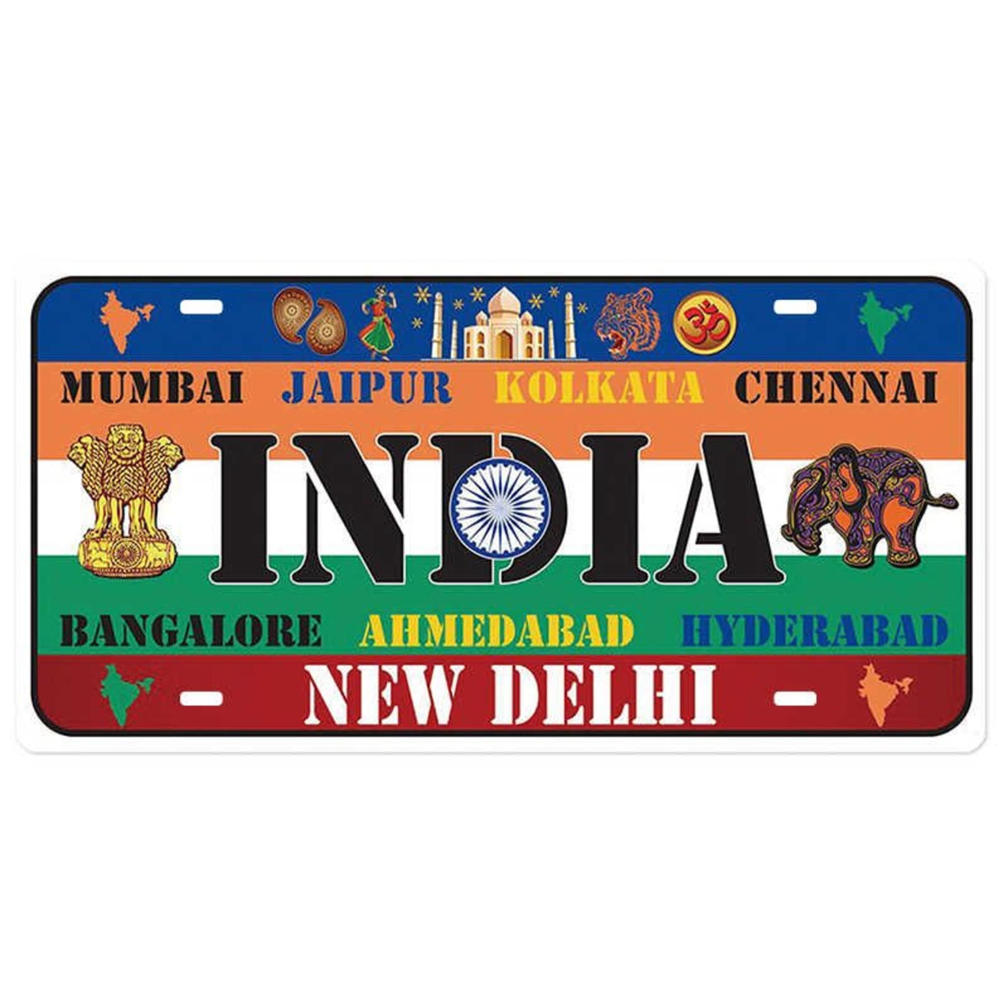 World Countries National Style Flags License Plate Vintage Plaque Metal ...