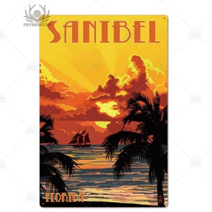 World Travel Destinations Tin Sign Plaque Metal Plate Vintage Wall Art ...