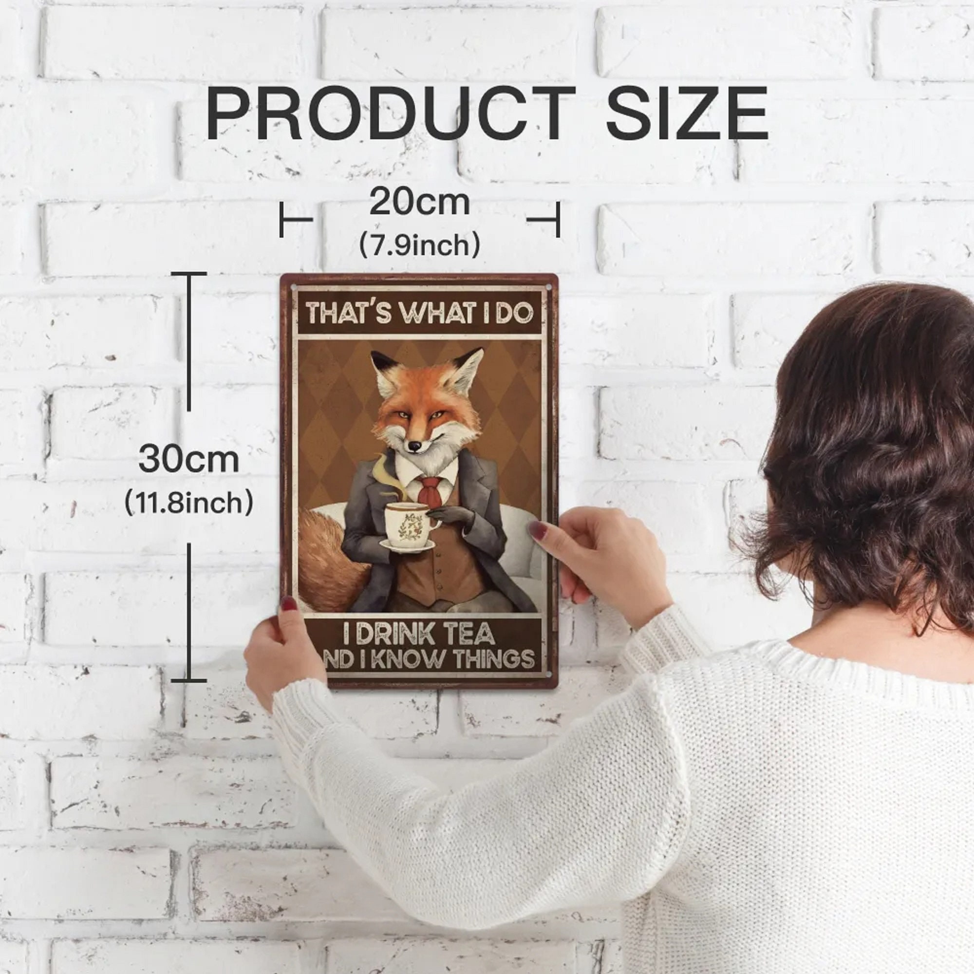 Funny Cat Dog Drink Tea Coffee Metal Tin Sign Retro Style Home Wall ...