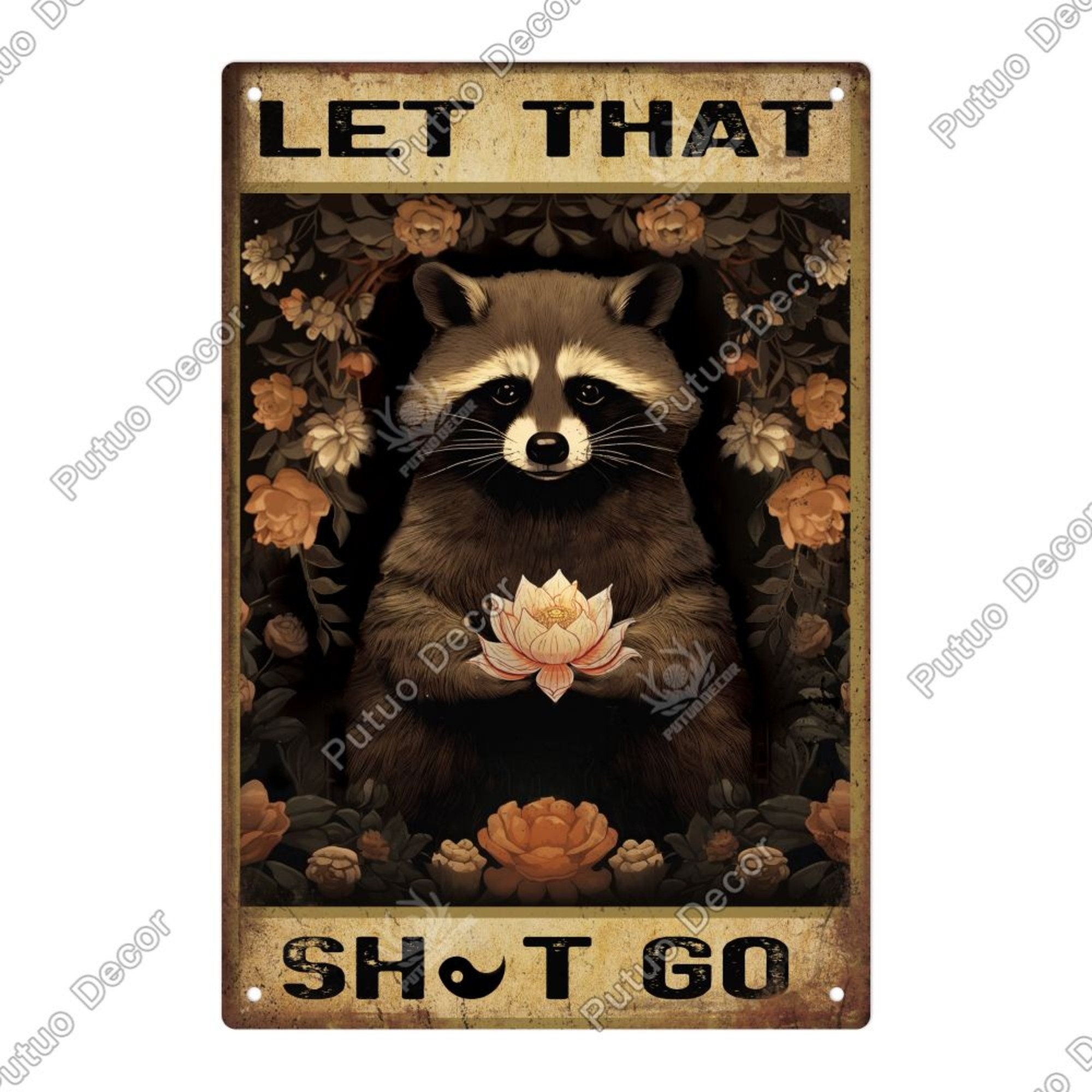 WC Toilet Funny Animals Restroom Retro Tin Sign Vintage Bathroom Plaque ...