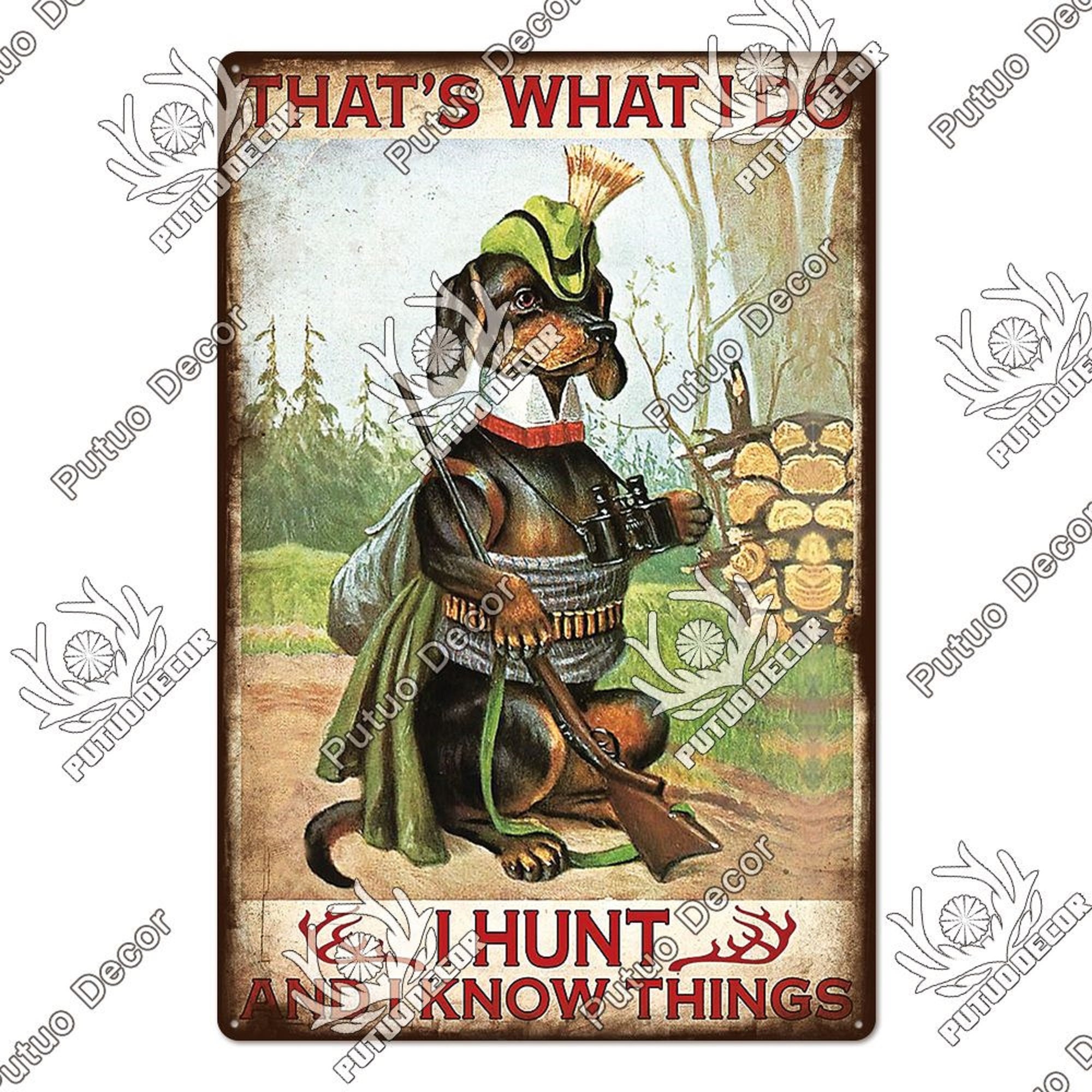 Funny Dogs Tin Signs Vintage Metal Signs Pet Sign Tin Posters for Farm ...