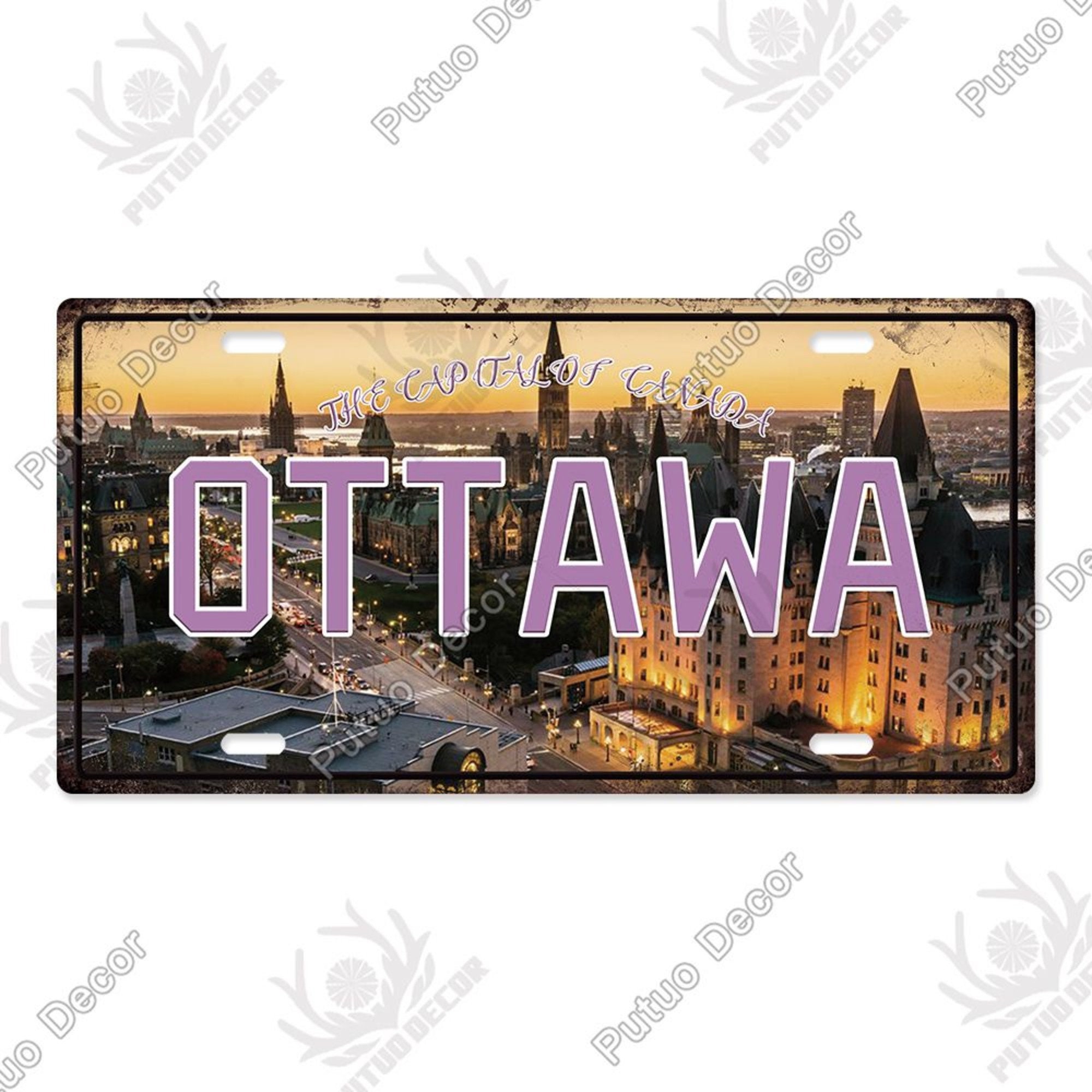 Countries Capital Cities License Plates Metal Sign Plaque Vintage Tin ...