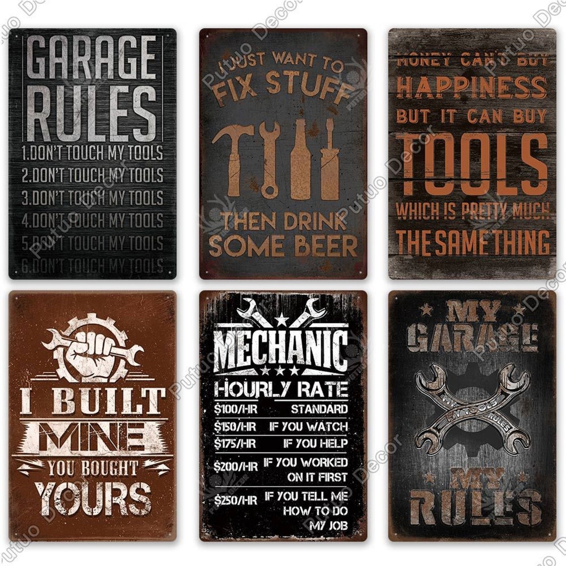Vintage Style Warning Funny Metal Tin Sign for Garage Decor - Beware of ...