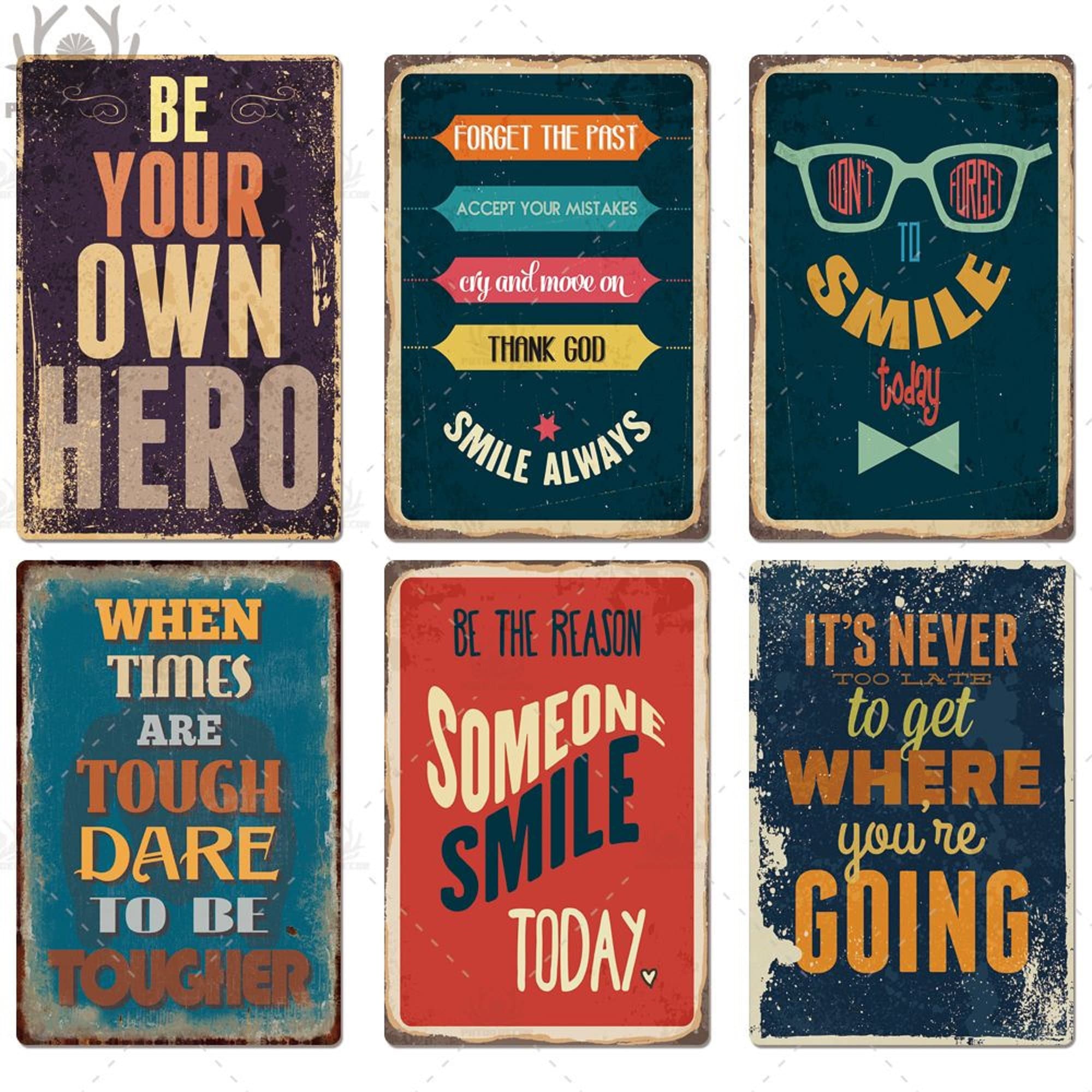 Inspirational Metal Sign Plaque Home Decor Motivational Quote Mental ...