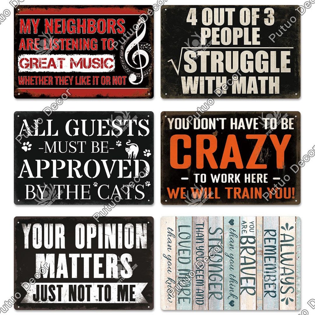 Funny Sarcastic Vintage Style Posters Tin Signs Retro Plaque Metal ...
