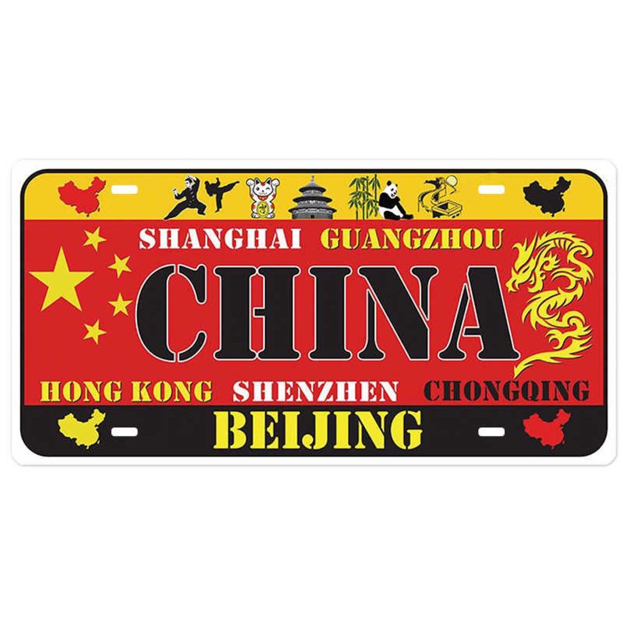 World Countries National Style Flags License Plate Vintage Plaque Metal ...