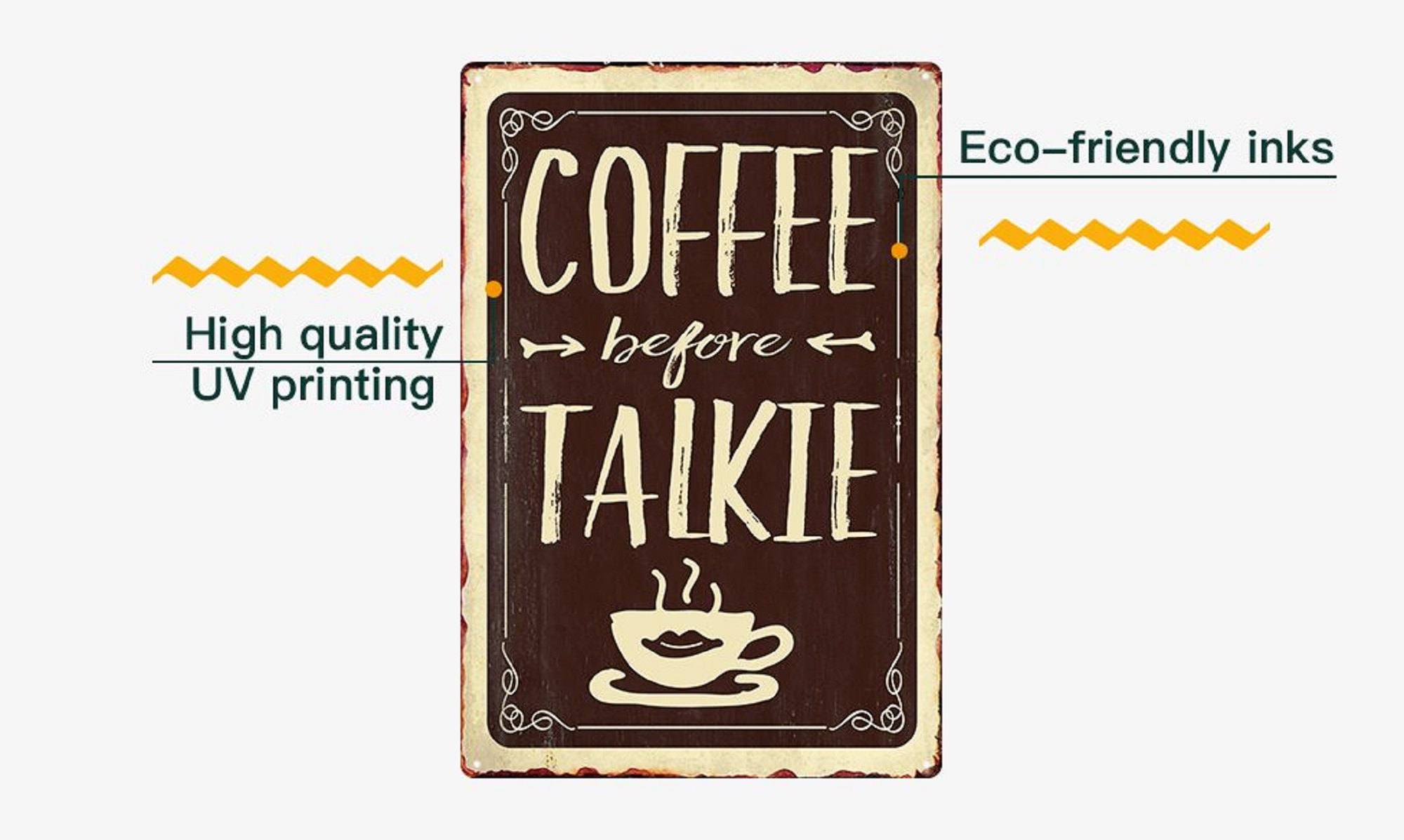Enjoy Your Coffee Vintage Style Tin Sign Plaque Metal Plate Wall Art ...