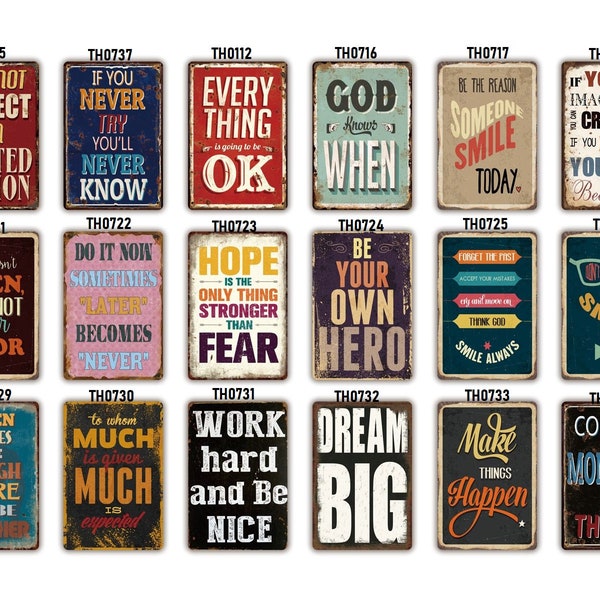 Motivational Tin Signs - Etsy UK