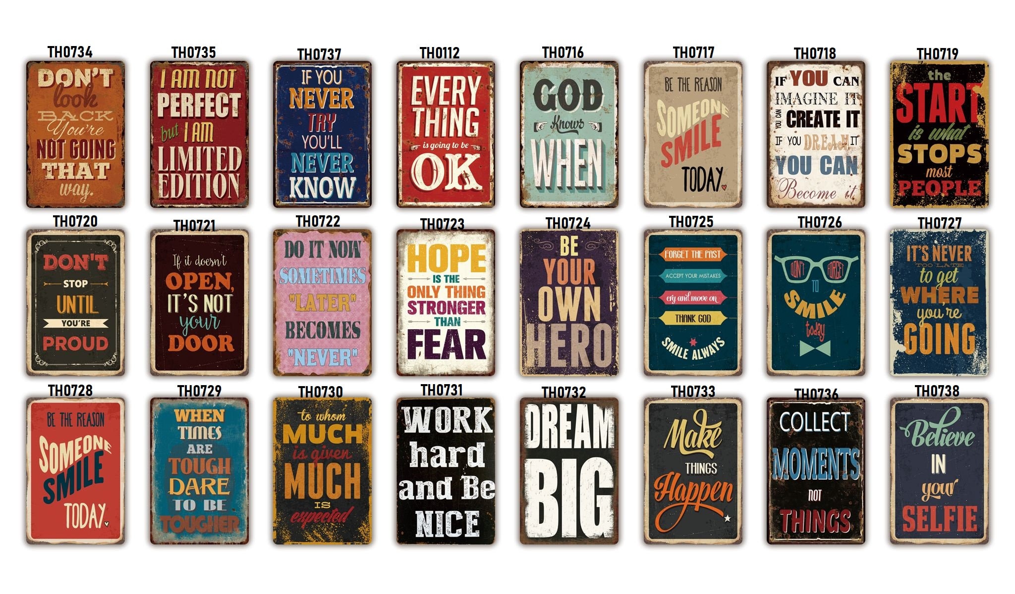 Inspirational Metal Sign Plaque Home Decor Motivational Quote Mental ...