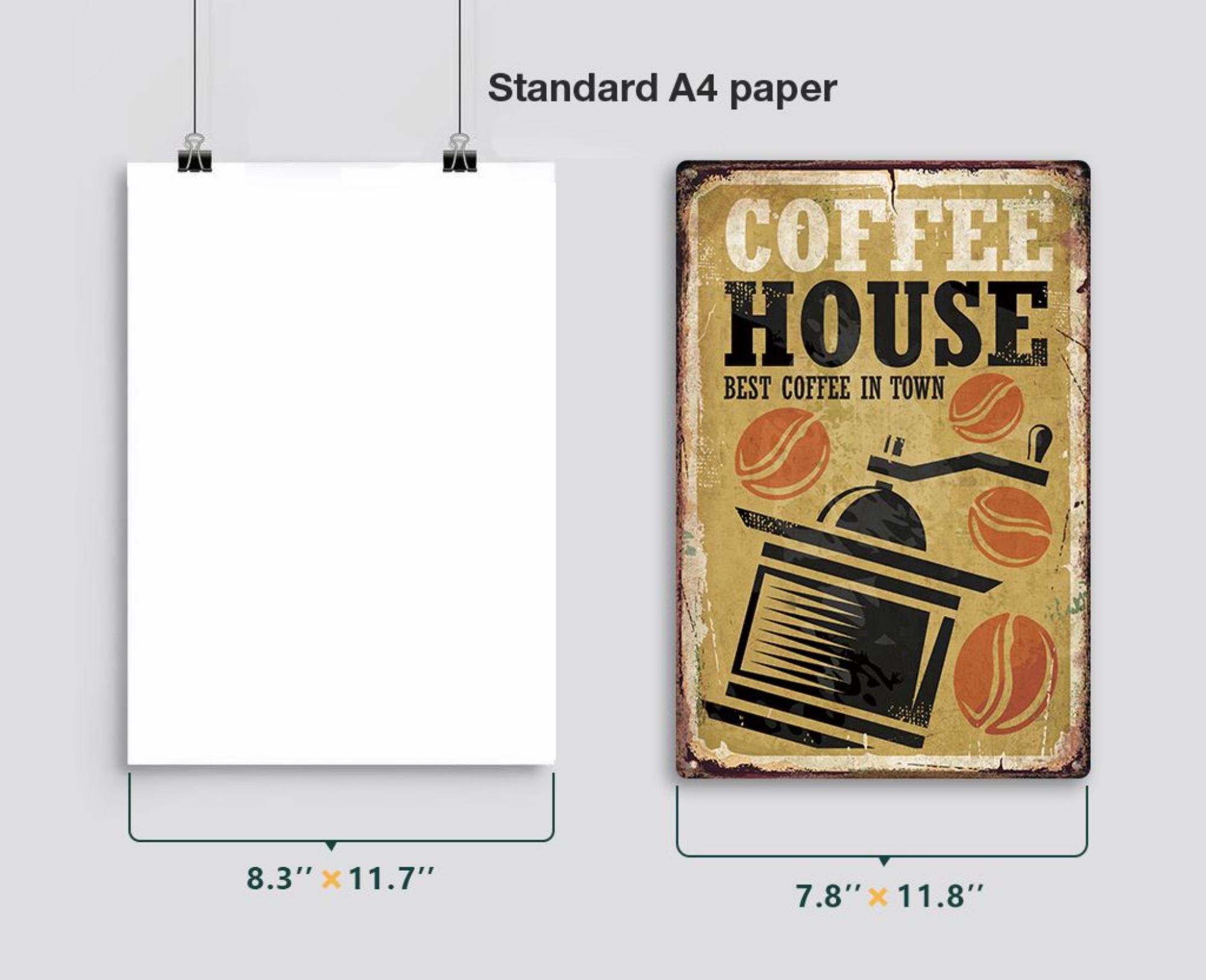 Coffee Vintage Tin Sign Metal Sign Plaque Retro Style Plate Cafe ...