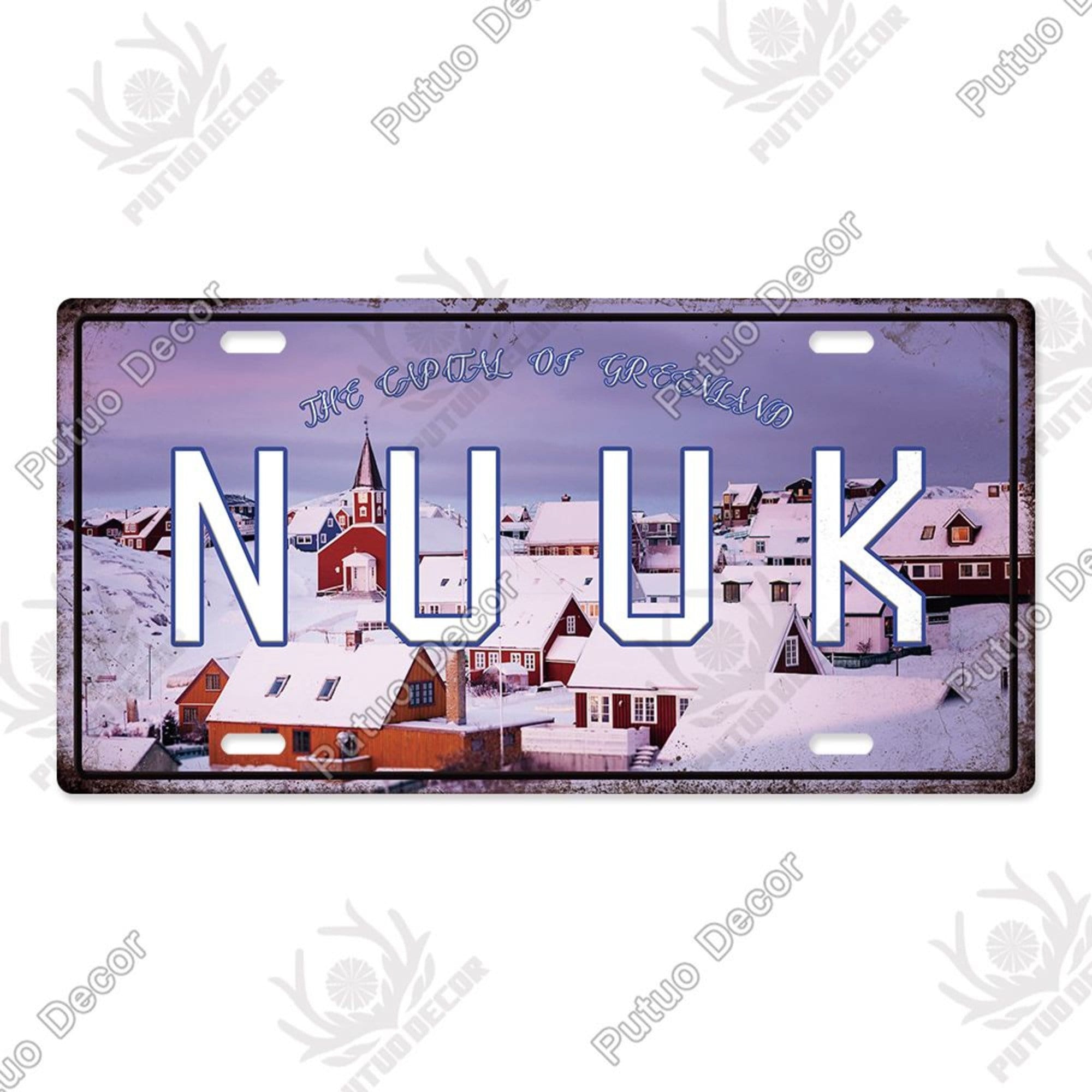 Countries Capital Cities License Plates Metal Sign Plaque Vintage Tin ...