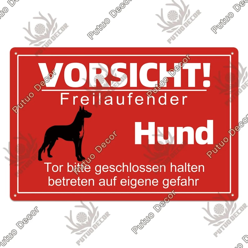 Funny French German Warning Metal Sign Humorous Retro Tin Plate Wall ...