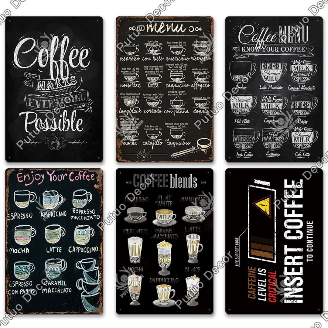 Enjoy Your Coffee Vintage Style Tin Sign Plaque Metal Plate Wall Art ...