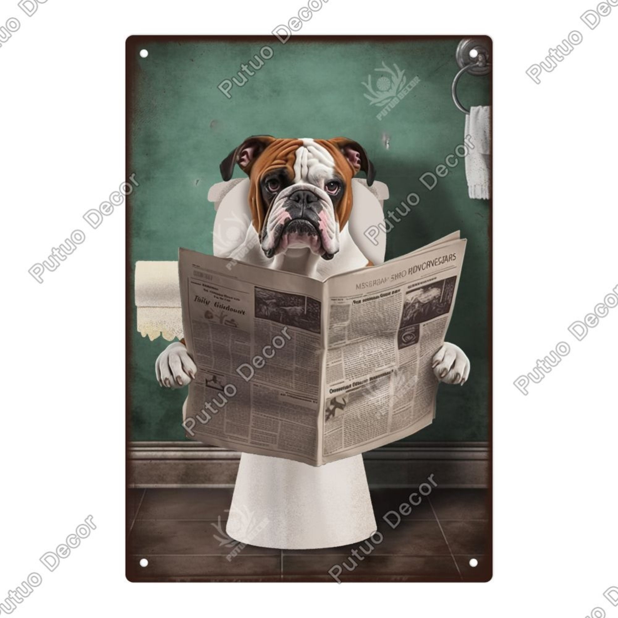 WC Funny Animals Restroom Retro Tin Sign Vintage Bathroom Plaque Metal ...