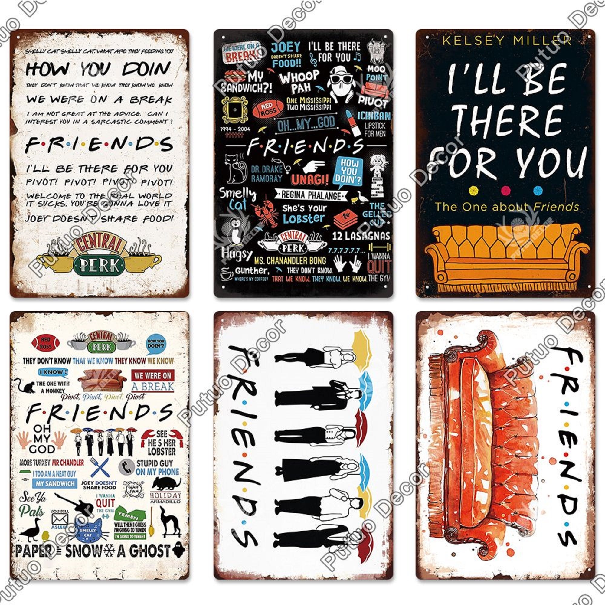 TV Show Friends Metal Sign Central Perk Vintage Style Plaque Tin Poster ...