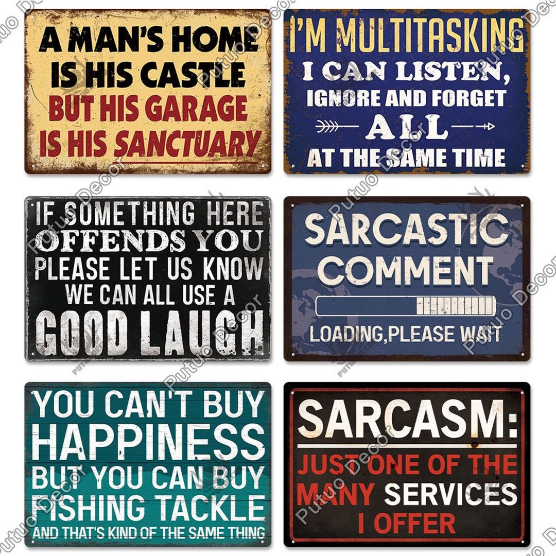 Funny Sarcastic Vintage Style Posters Tin Signs Retro Plaque Metal ...
