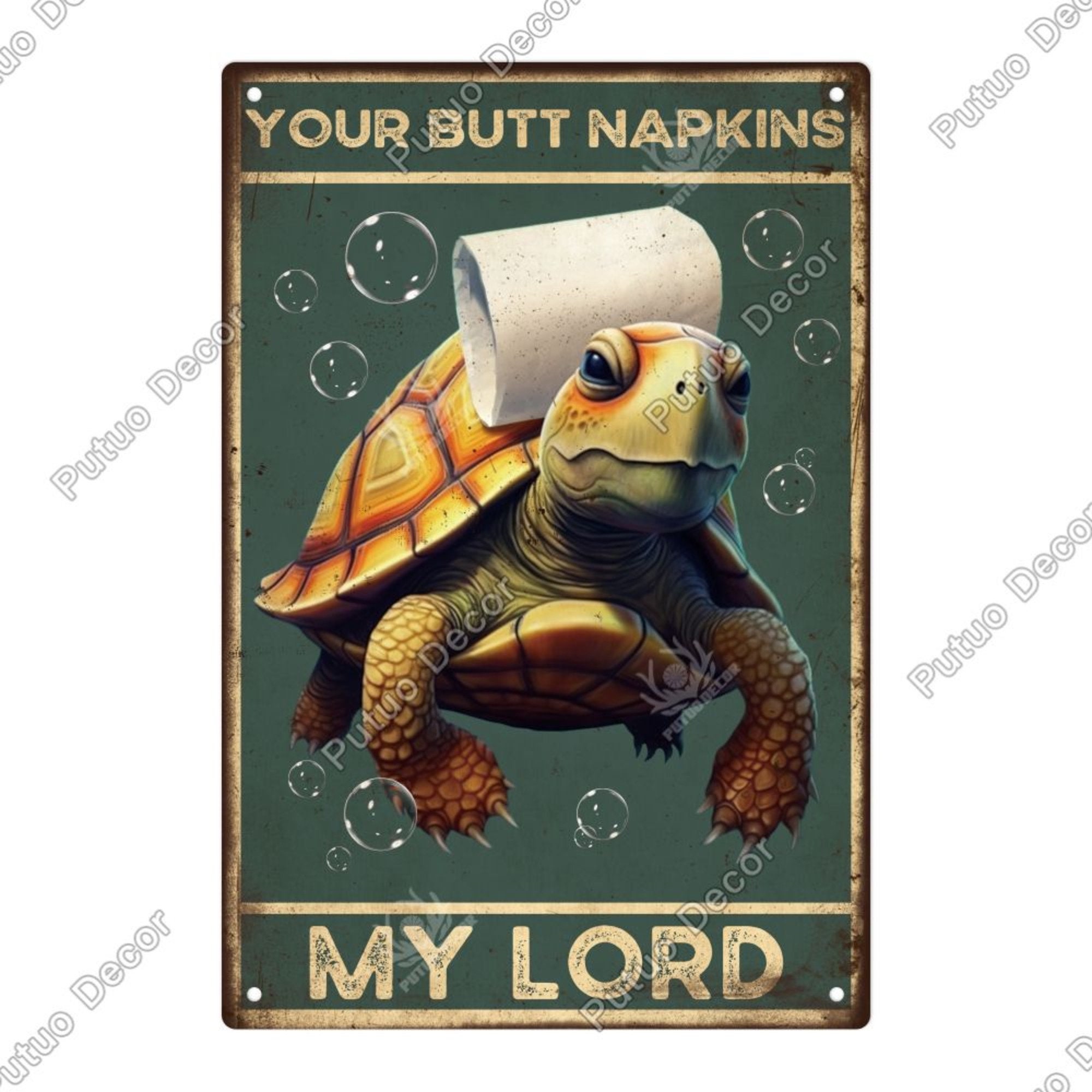 WC Funny Animals Restroom Retro Tin Sign Vintage Bathroom Plaque Metal ...