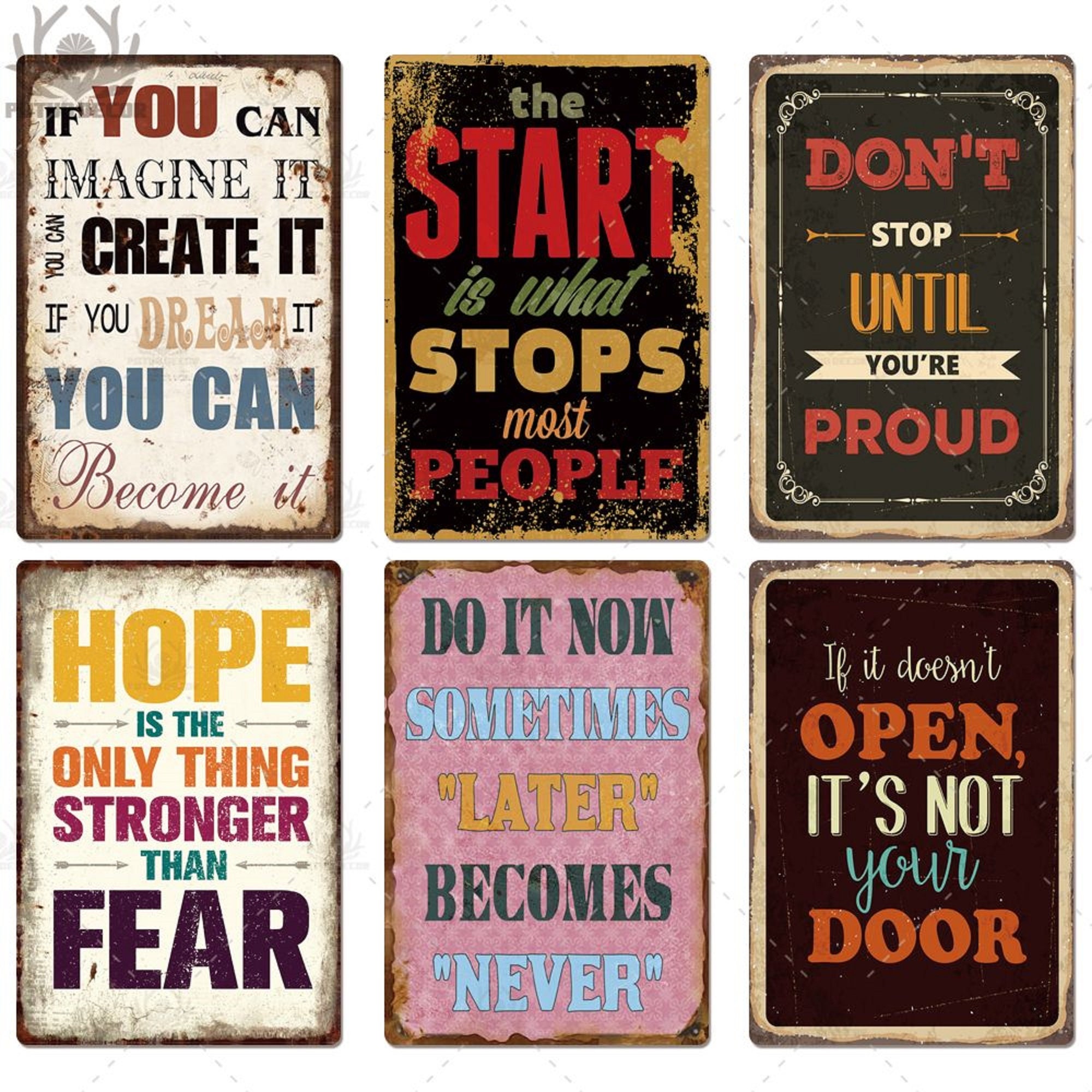Inspirational Metal Sign Plaque Home Decor Motivational Quote Mental ...