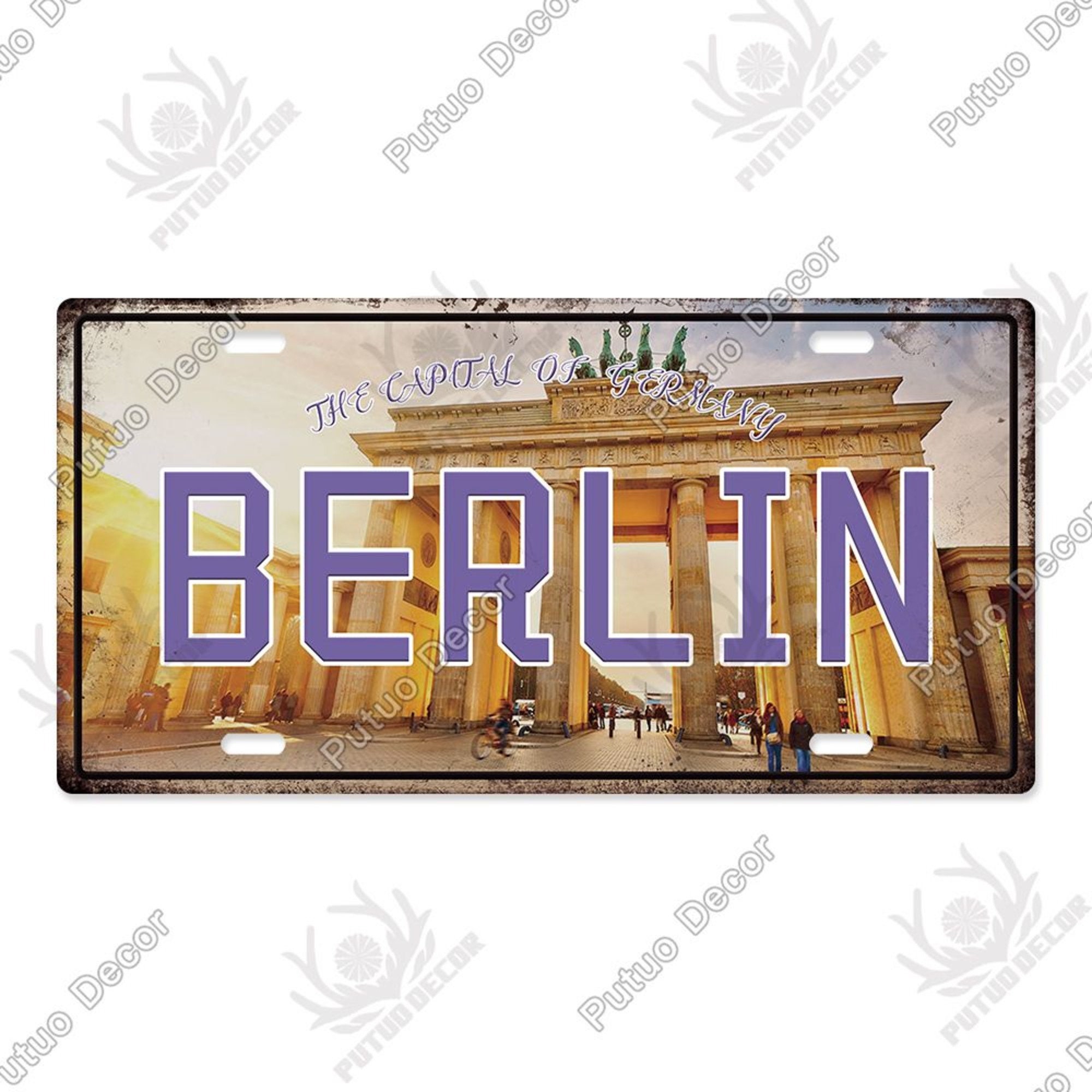 Countries Capital Cities License Plates Metal Sign Plaque Vintage Tin ...