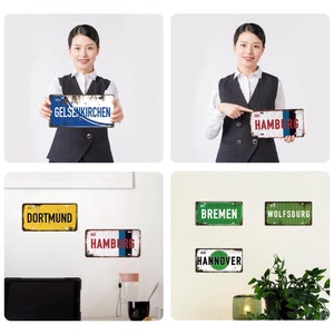 Germany Cities License Plate Vintage Plaque Metal Sign Wall Decoration ...